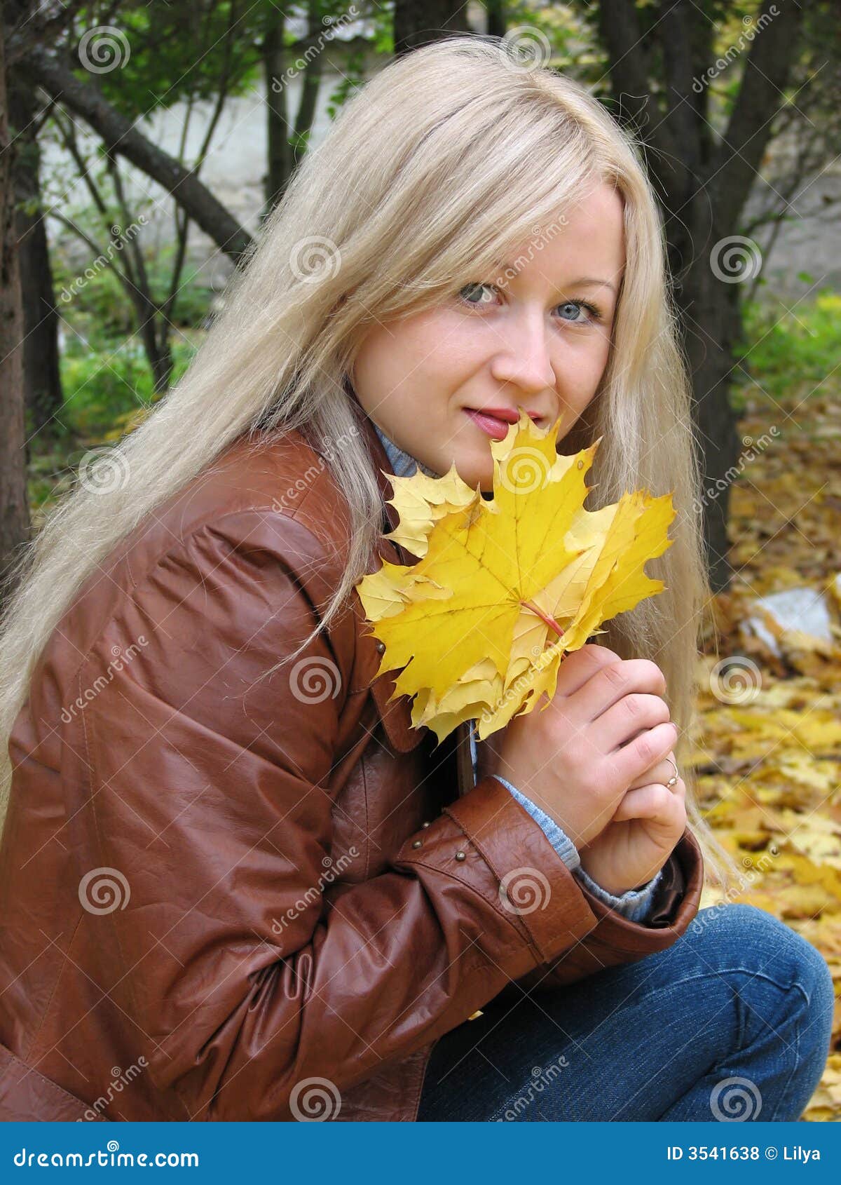 Autumn girl stock photo. Image of nature, yellow, clothing - 3541638