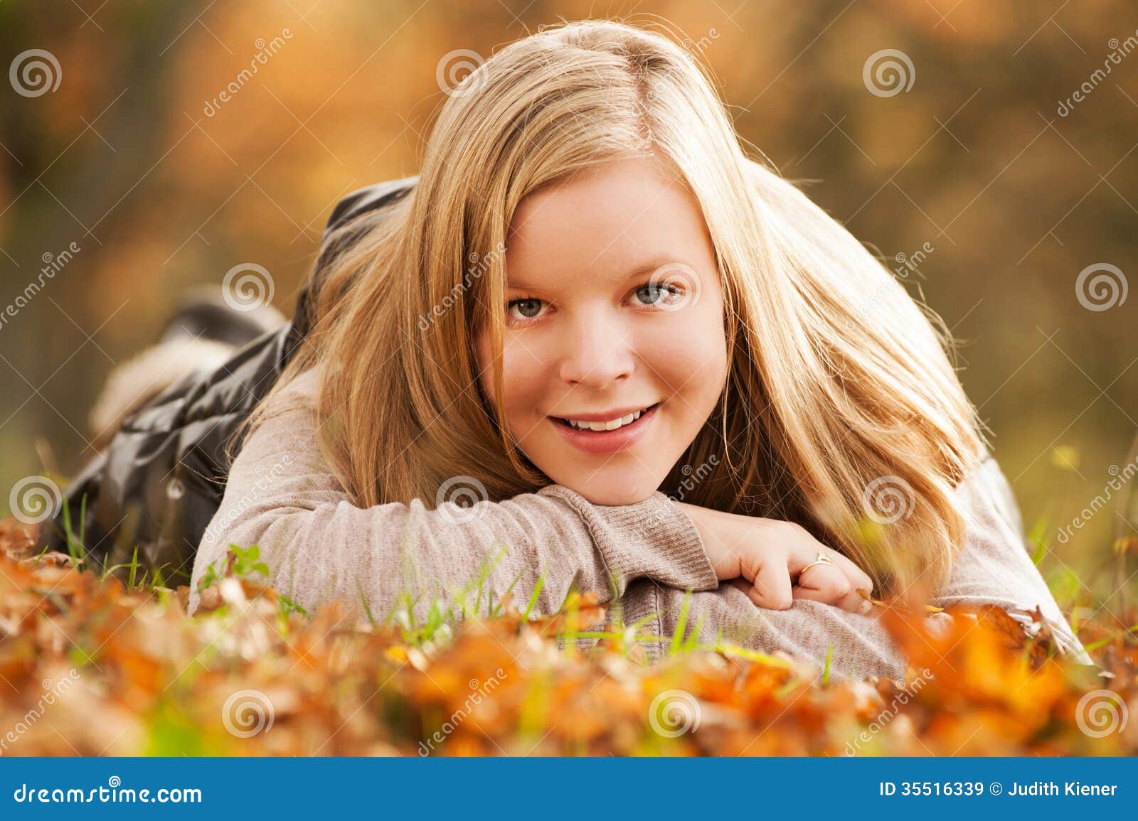 Autumn girl stock image. Image of teens, leaves, lies - 35516339