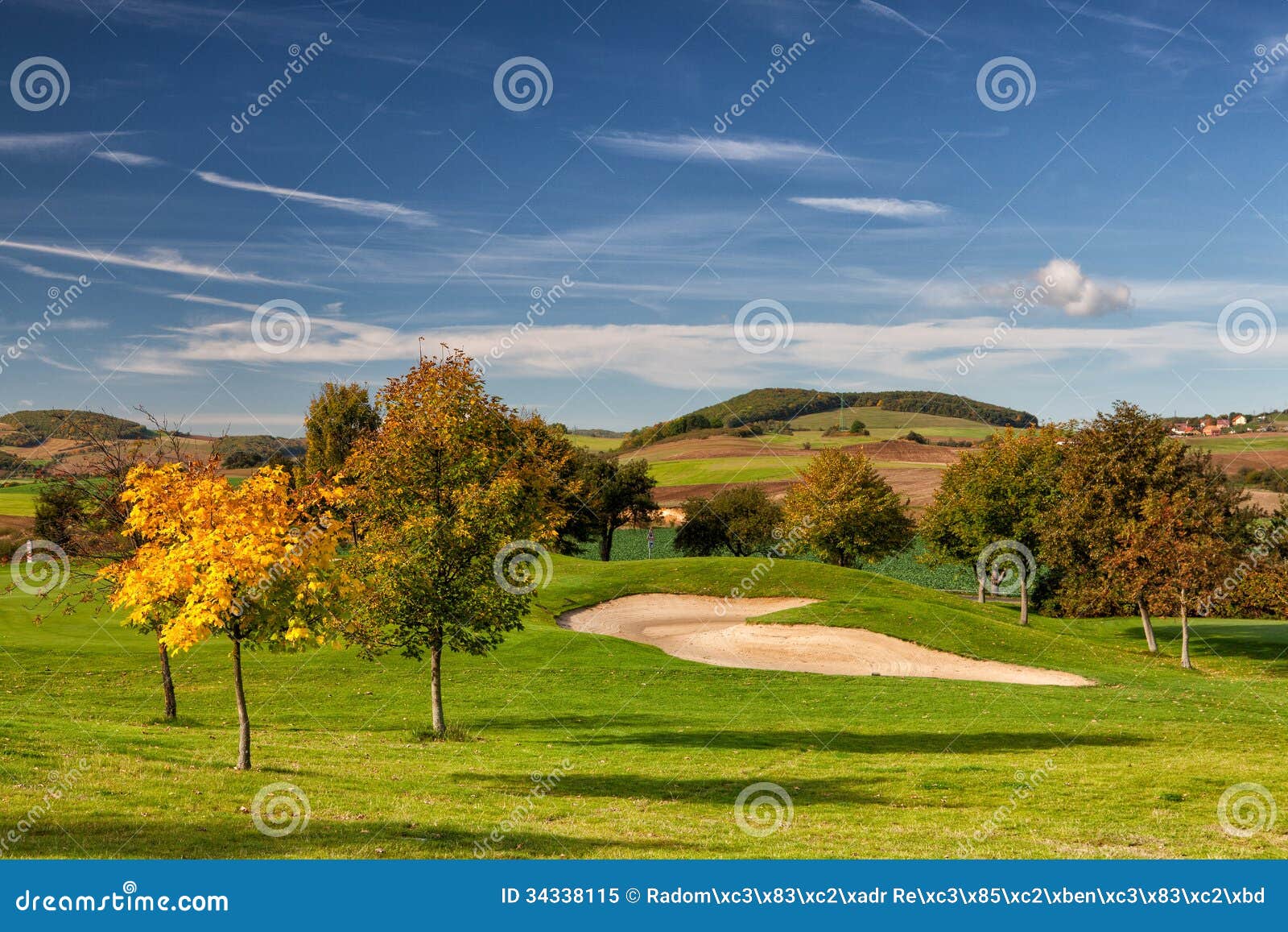 Autumn golf course stock image. Image of match, landscapes - 34338115