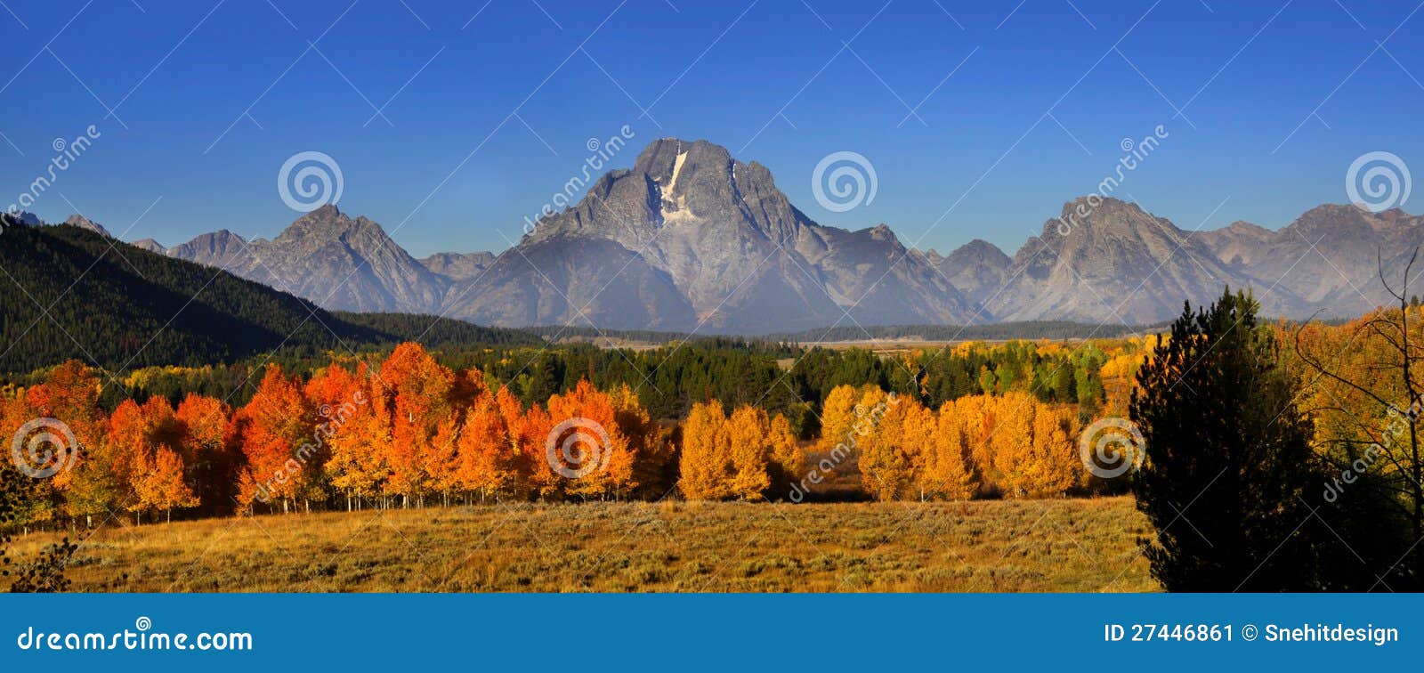 Autumn in Grand Tetons stock image. Image of panorama - 27446861