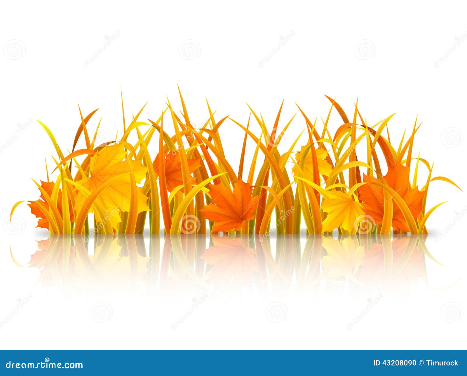 Autumn grass. stock vector. Illustration of herb, land - 43208090