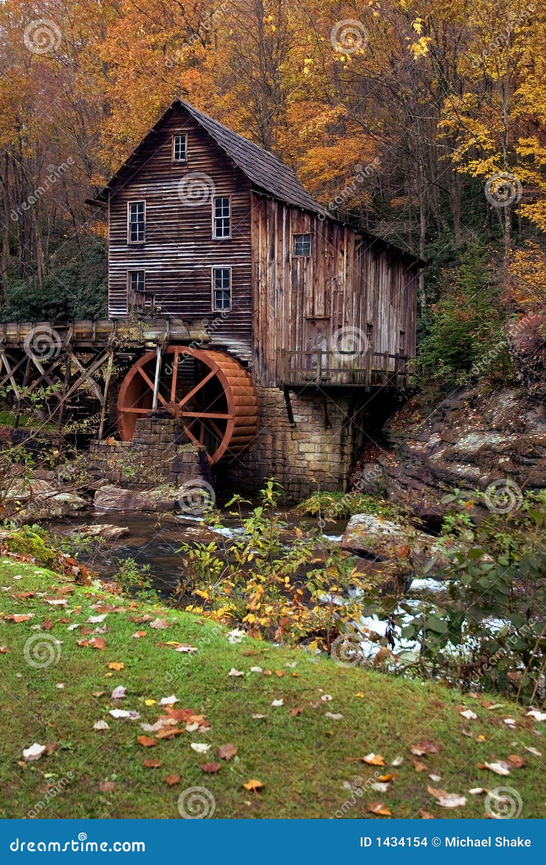 Grist Mill Pond Behind The Scenes Waterfall Royalty-Free Stock Image ...
