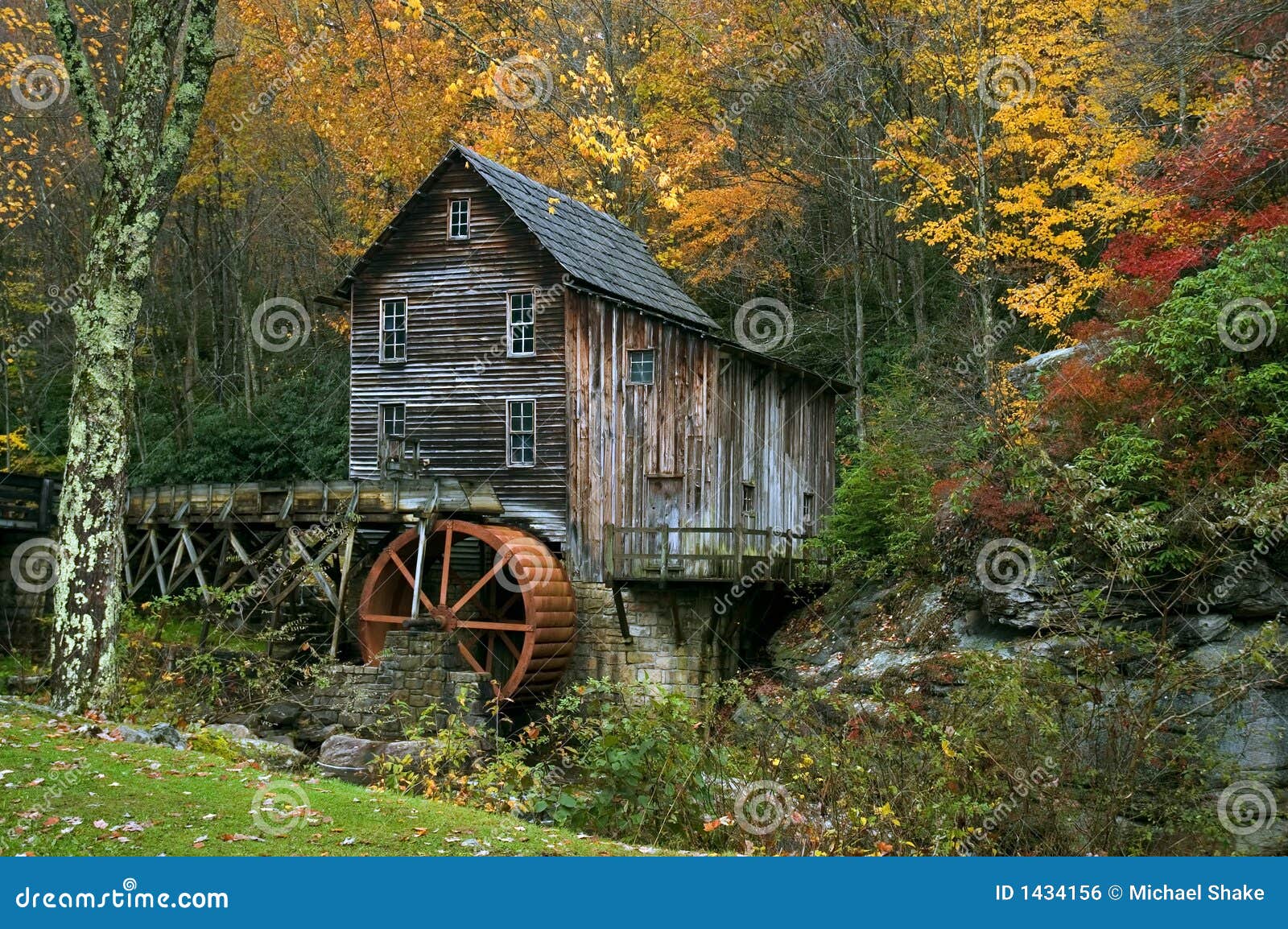 Autumn at the Grist Mill stock photo. Image of autumn - 1434156