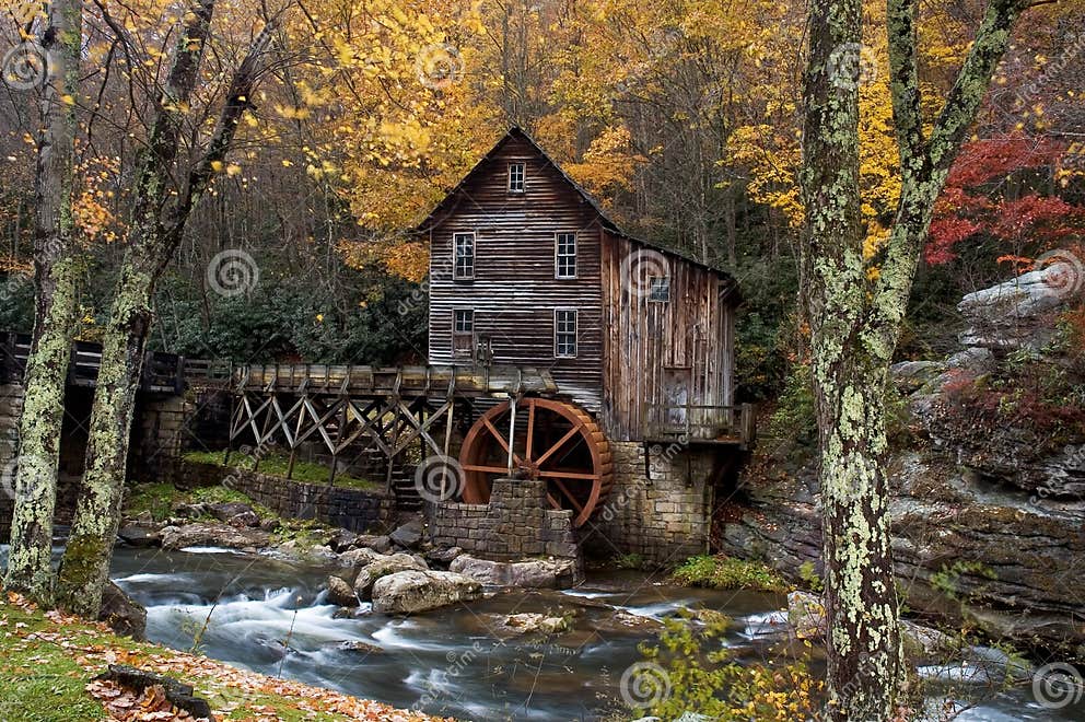 Autumn at the Grist Mill stock photo. Image of grist, beautiful - 1434174