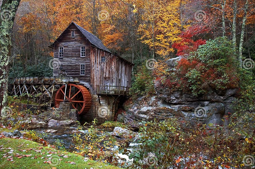 Autumn at the Grist Mill stock image. Image of mill, colorful - 1434175