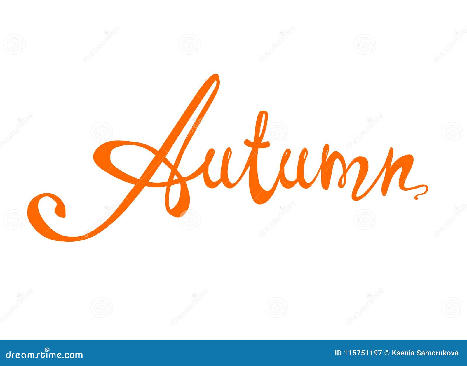 Autumn. Hand Written Doodle Word Stock Vector - Illustration of ...