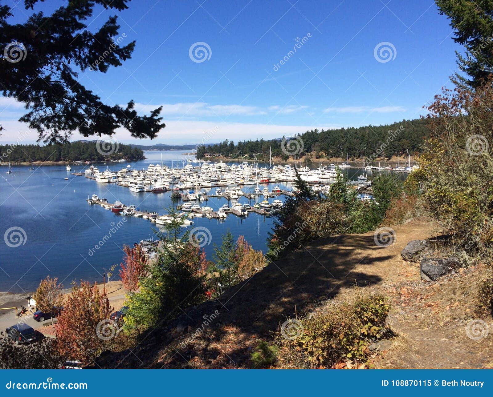 Autumn harbor stock image. Image of blue, boats, deep - 108870115