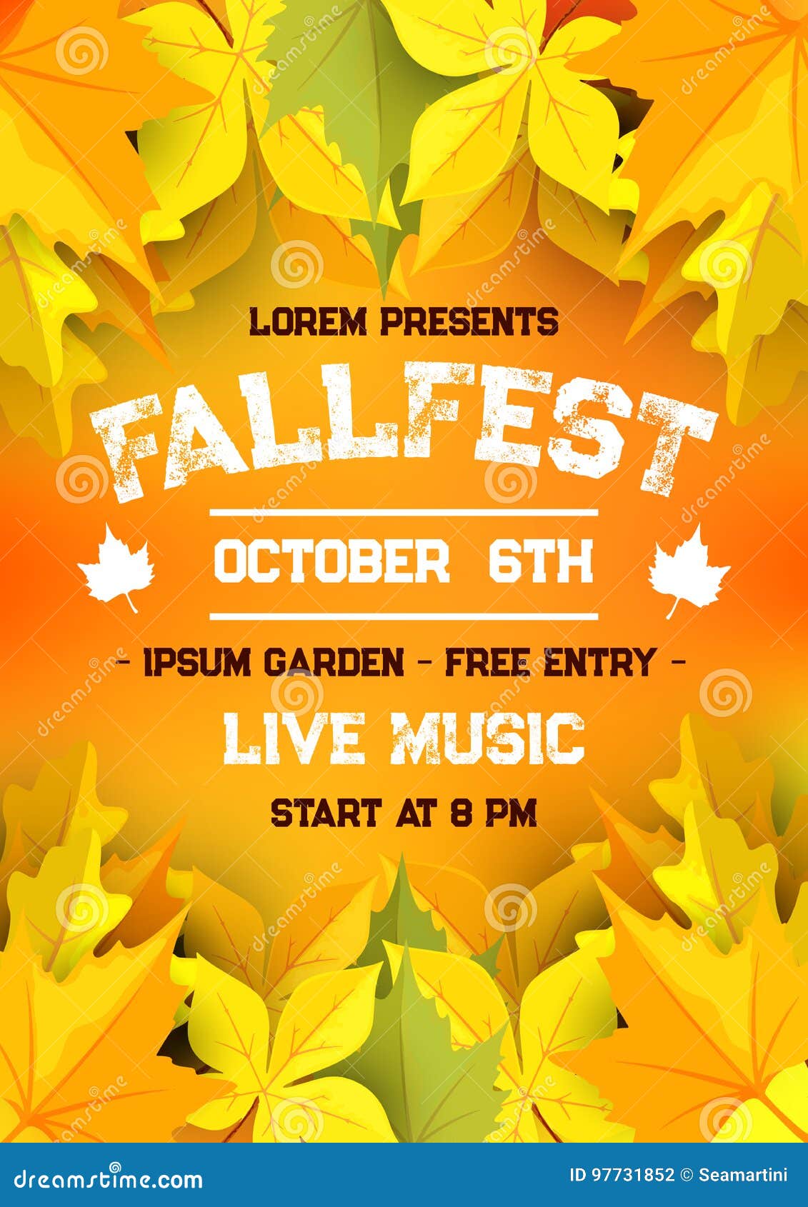 Autumn Harvest Festival Fall Season Banner Design Stock Vector