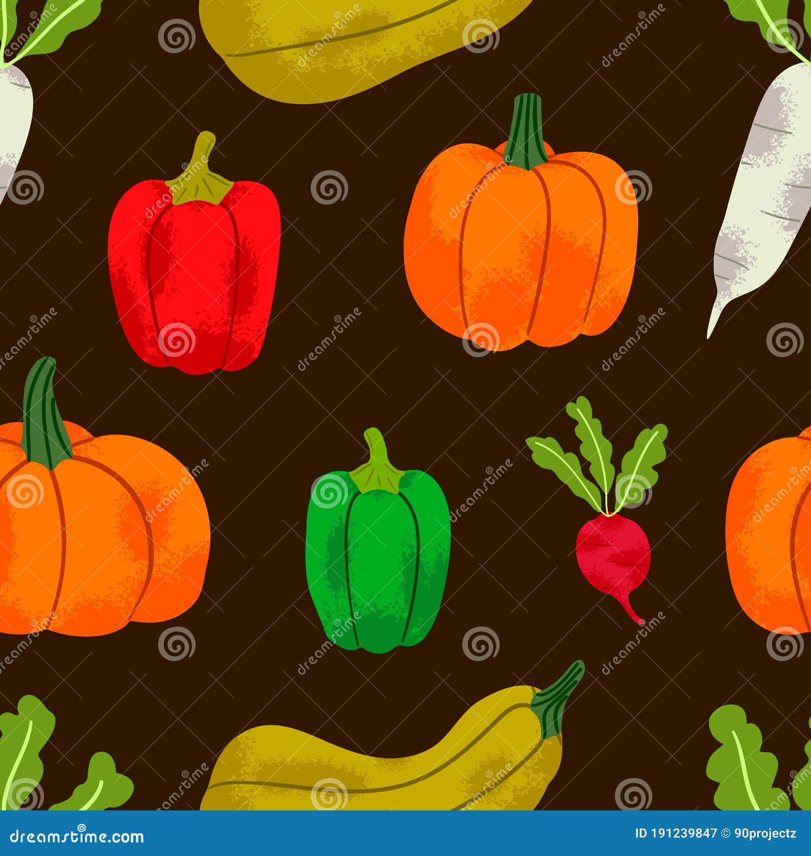 Autumn Harvest Pattern, Nature Background, Seamless Pattern, Vector ...