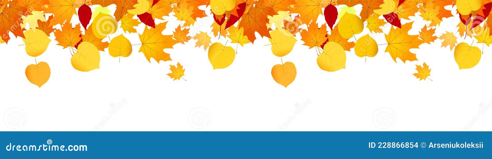 Autumn Header Overlay of Falling Maple Leaves. Stock Vector ...