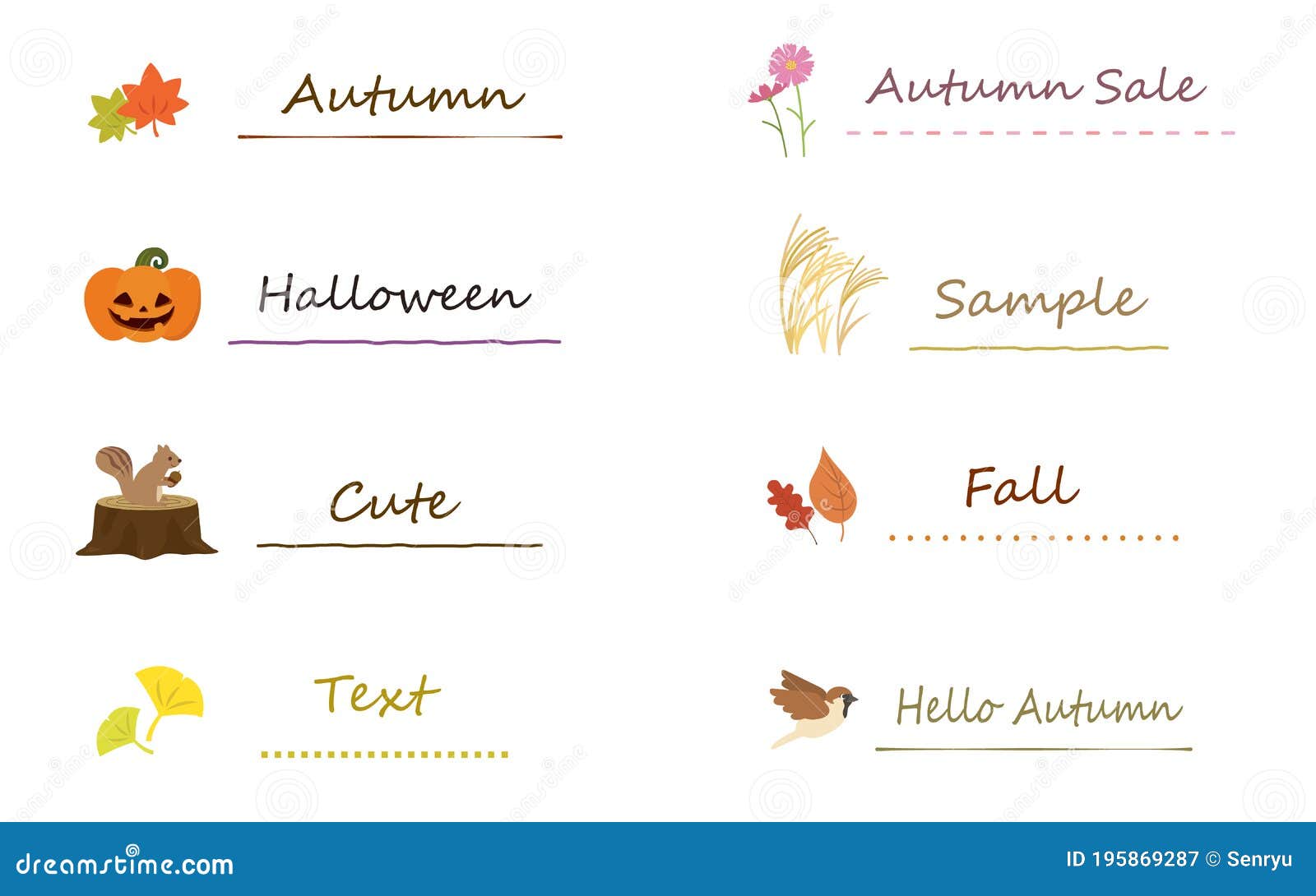 Autumn headline material stock vector. Illustration of november - 195869287