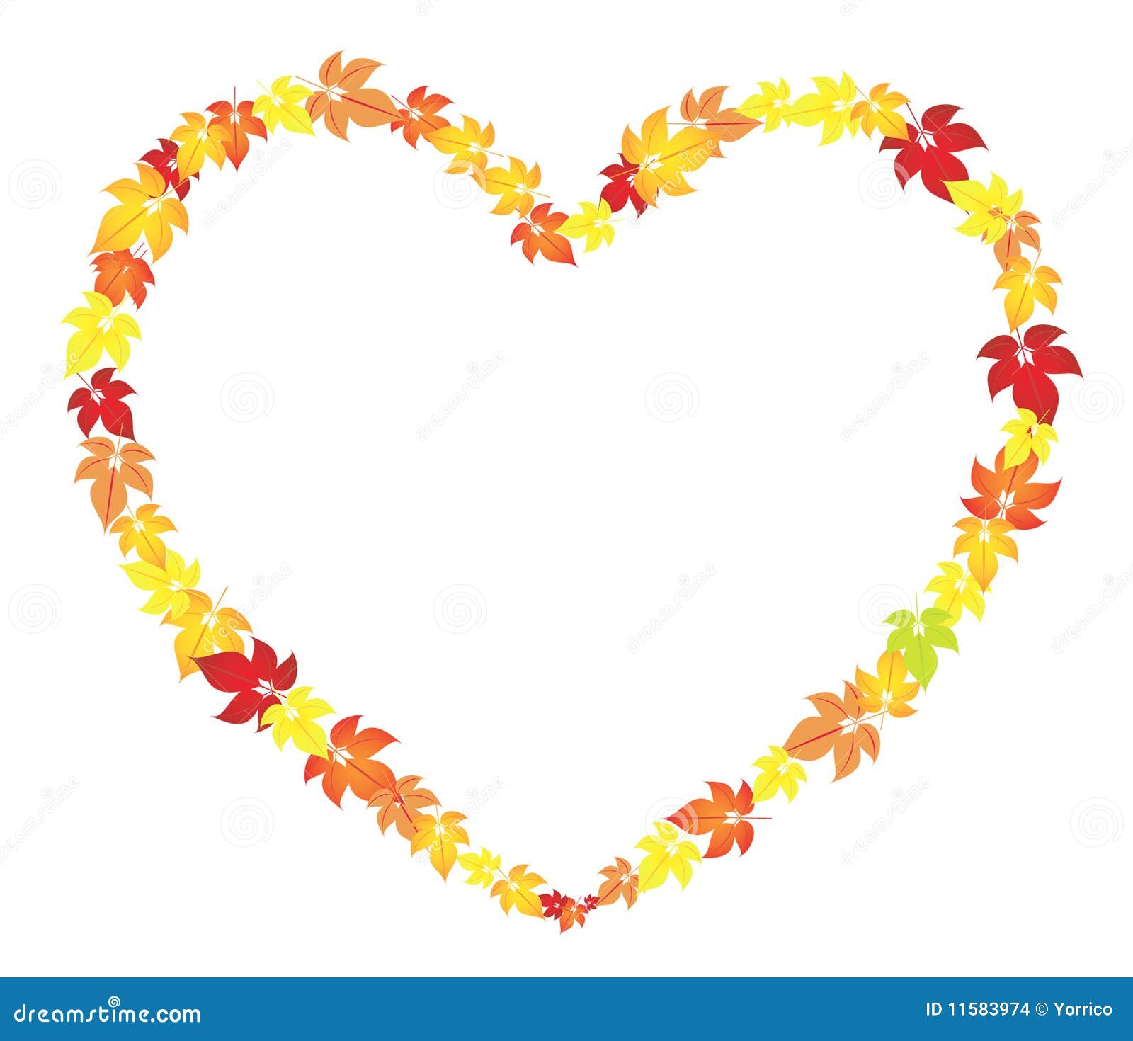 Autumn heart stock vector. Illustration of cartoon, graphic - 11583974
