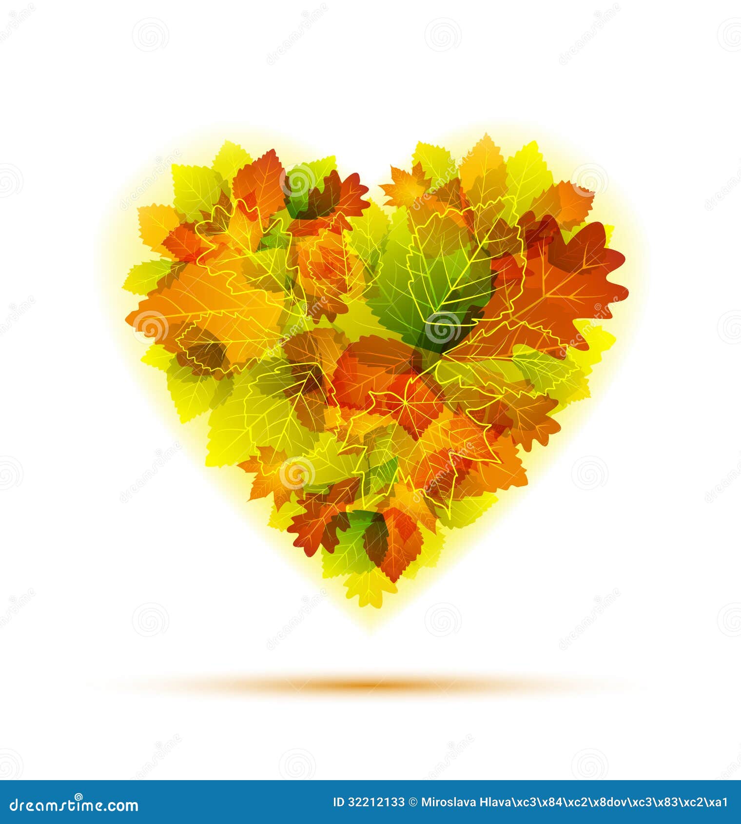 Autumn heart stock vector. Illustration of color, design - 32212133