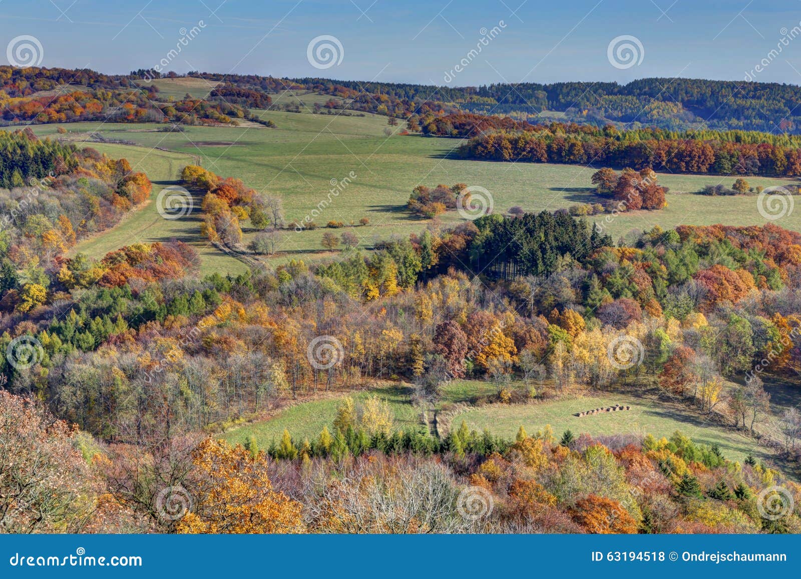 Autumn hill side stock photo. Image of valley, green - 63194518