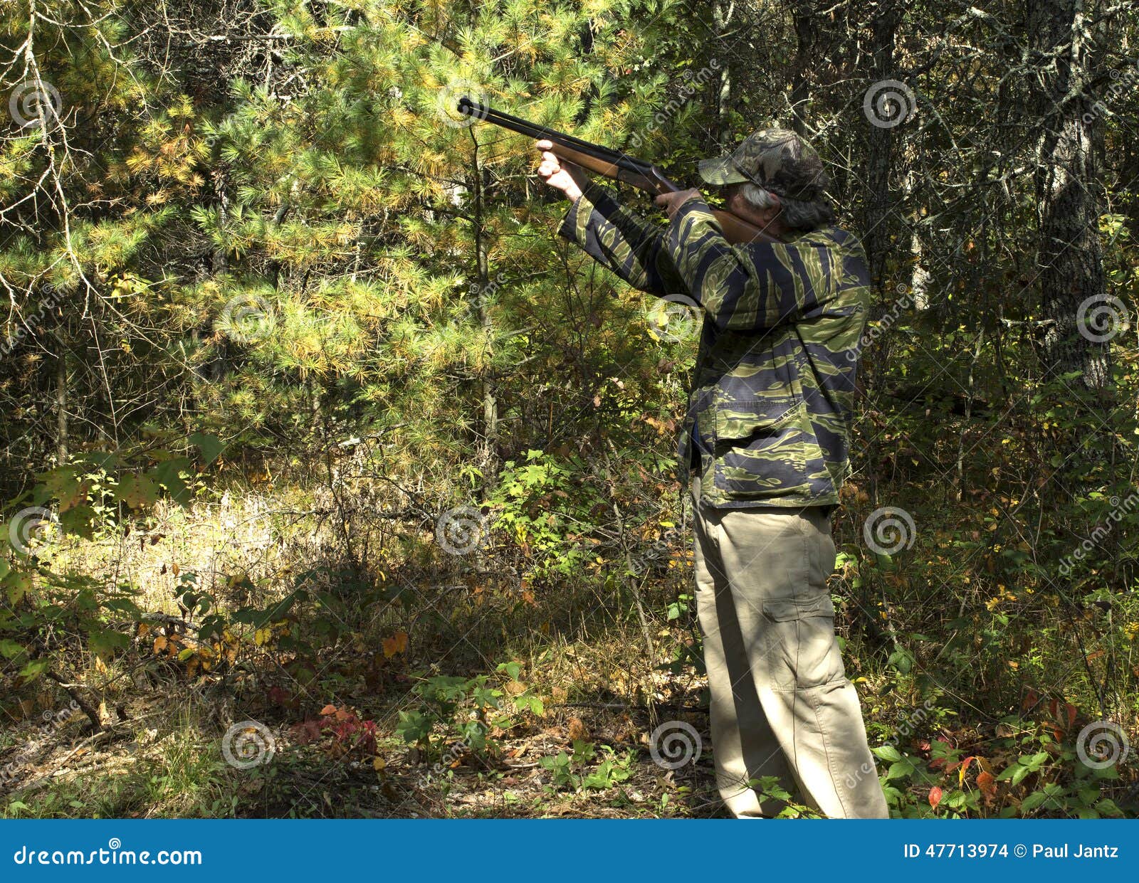 Autumn hunter stock photo. Image of woods, autumn, weapon - 47713974