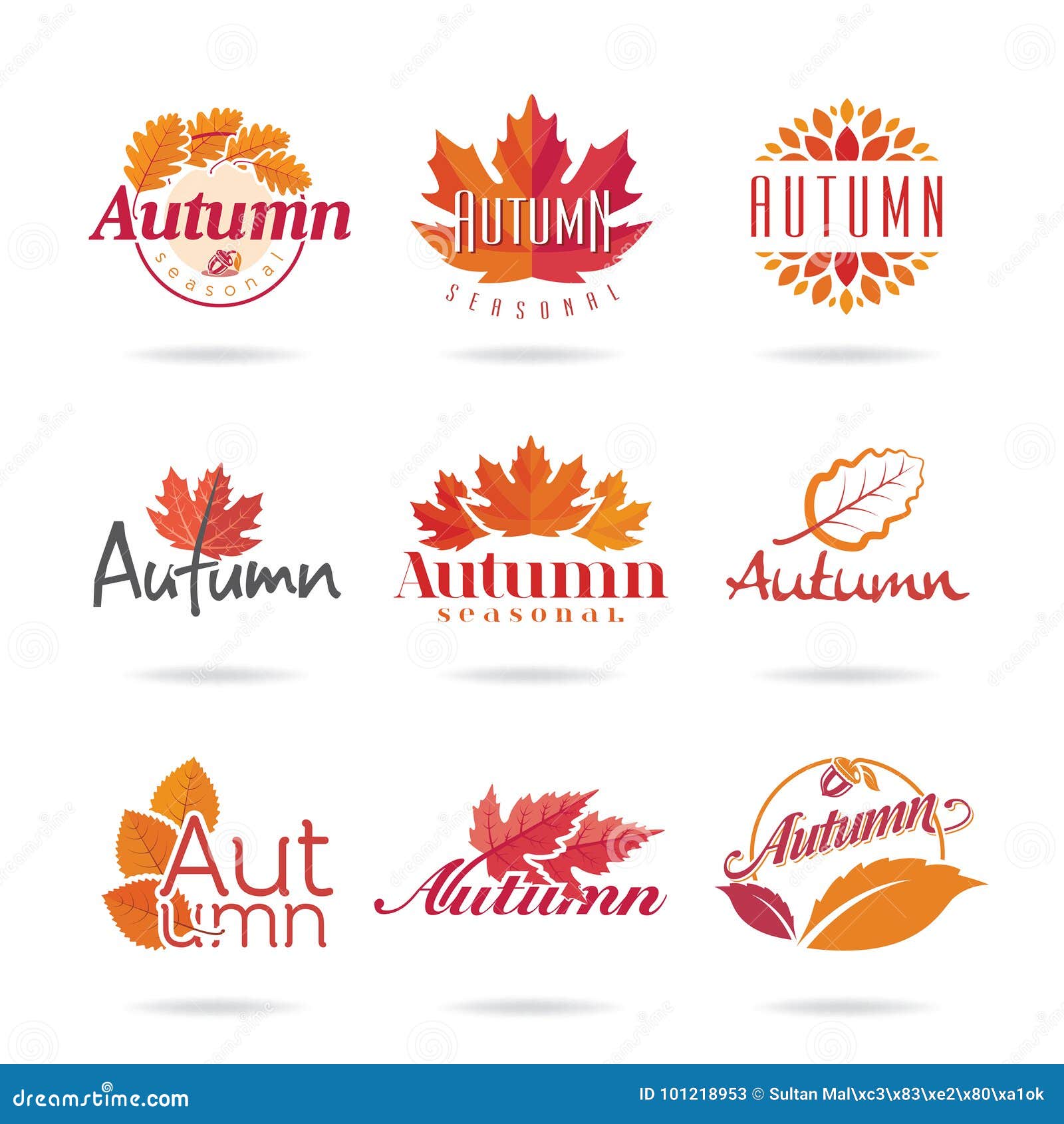 Autumn icon set. stock vector. Illustration of calligraphy - 101218953