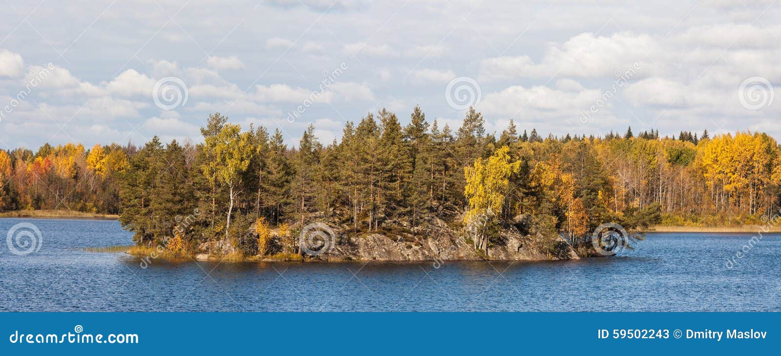 Autumn island stock image. Image of outdoors, green, lake - 59502243