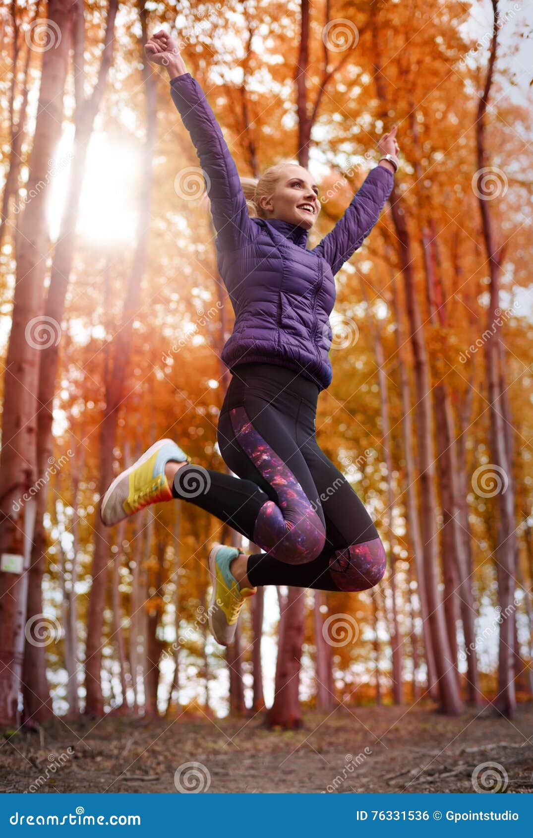 Autumn jogging stock photo. Image of euphoria, angle - 76331536