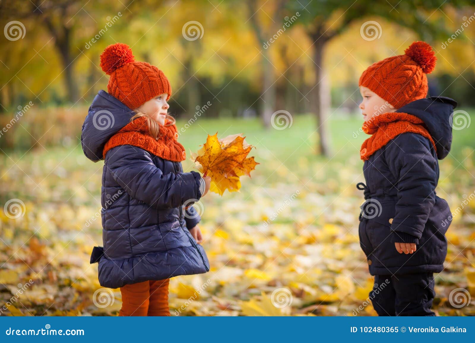 Autumn Kids stock afbeelding. Image of kinderjaren, jongen - 102480365