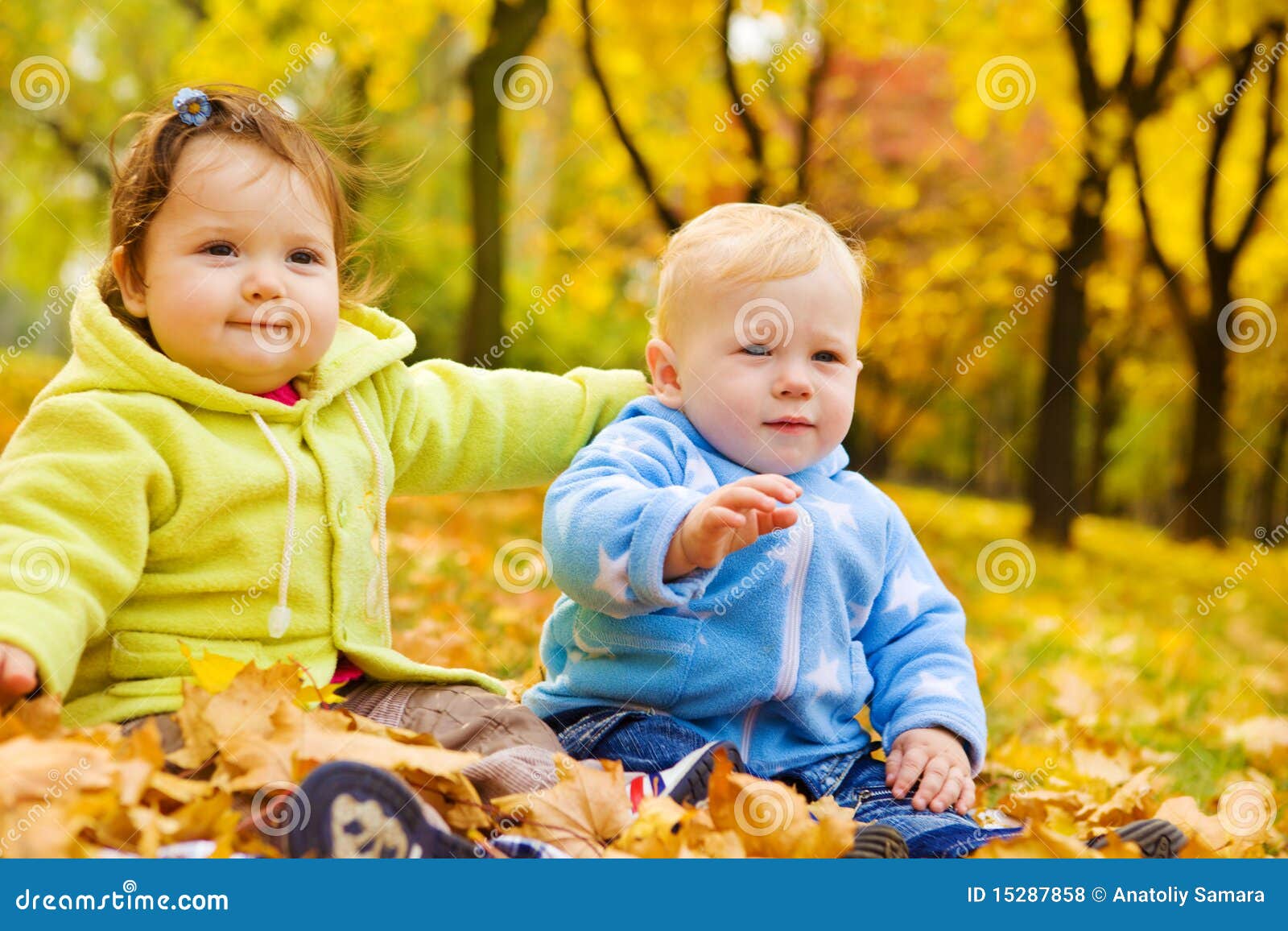 Autumn kids stock photo. Image of happy, childhood, girl - 15287858
