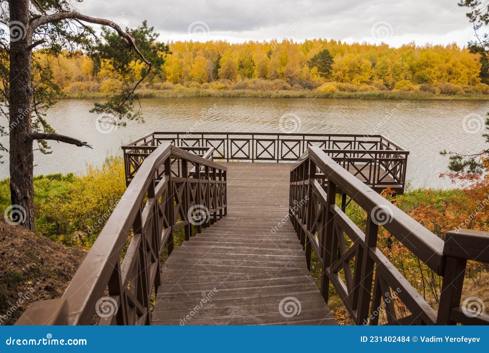 Autumn Ladscape. Park with Lake Stock Photo - Image of orange, outdoor ...