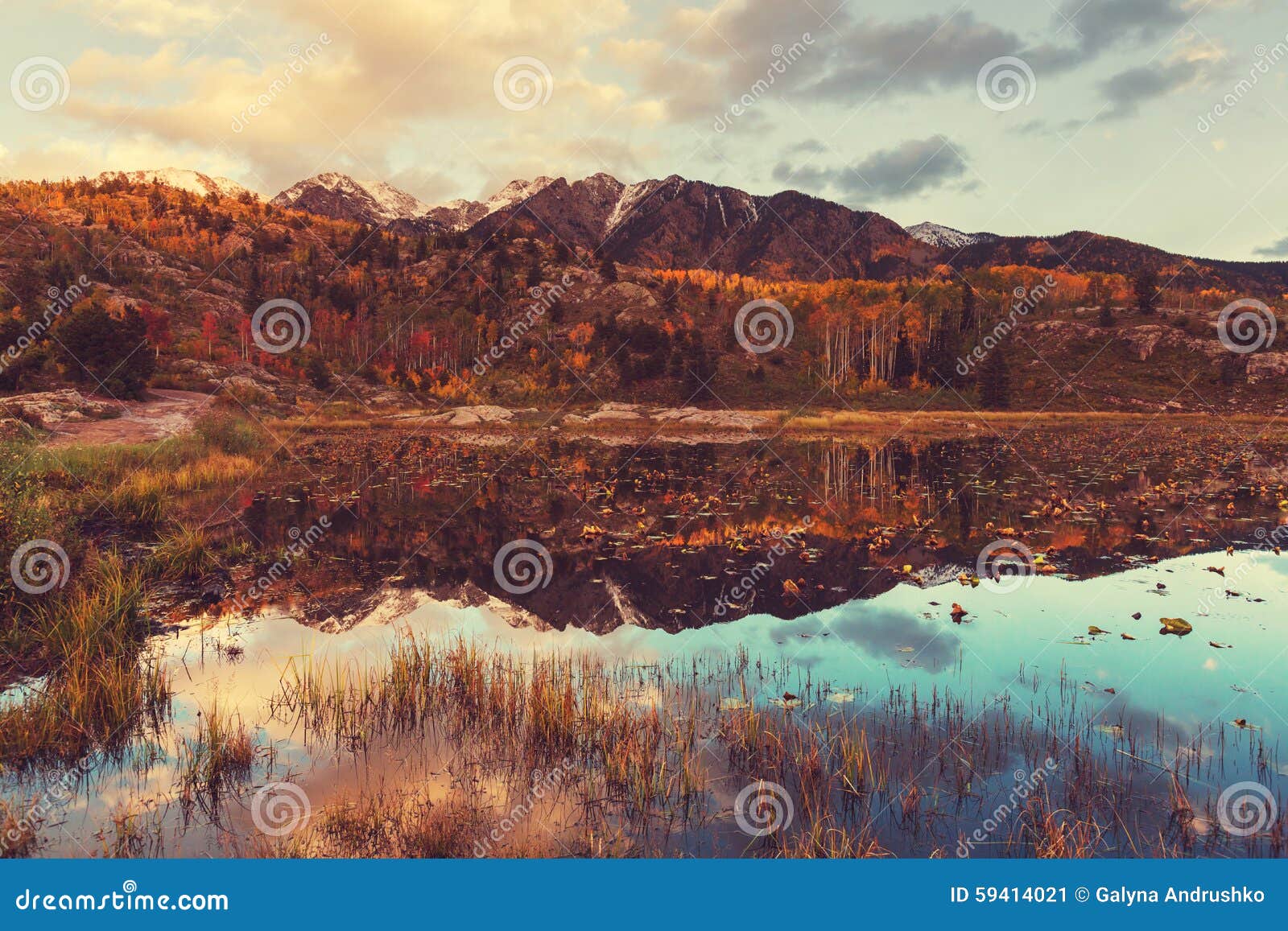 Autumn lake stock image. Image of mountains, natural - 59414021