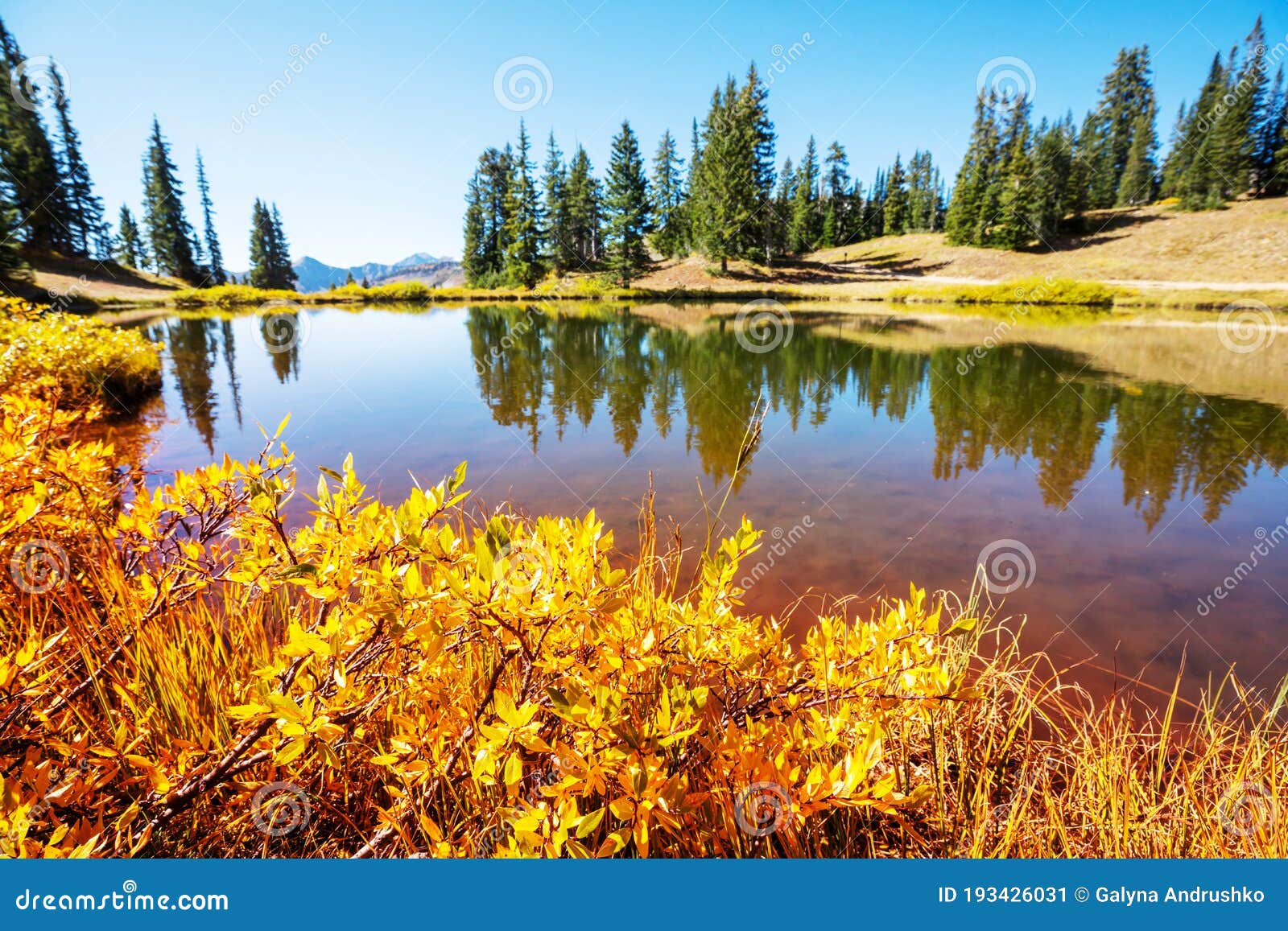 Autumn lake stock image. Image of peaceful, mountains - 193426031
