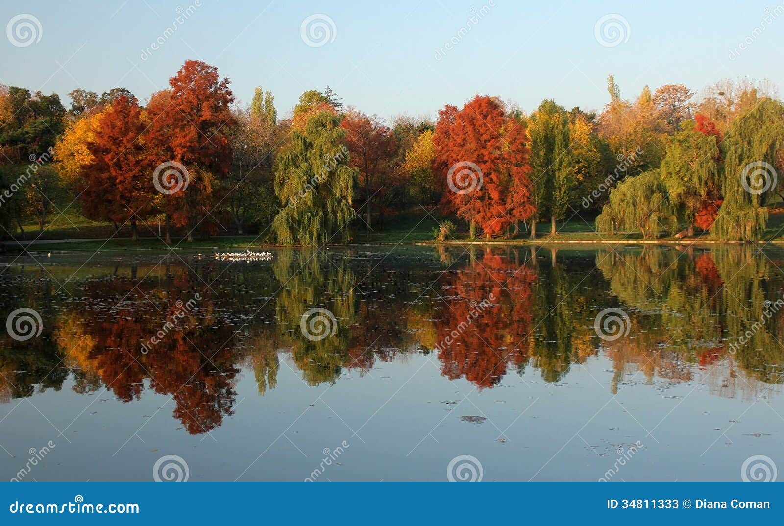 Autumn lake stock image. Image of reflection, lake, landscape - 34811333
