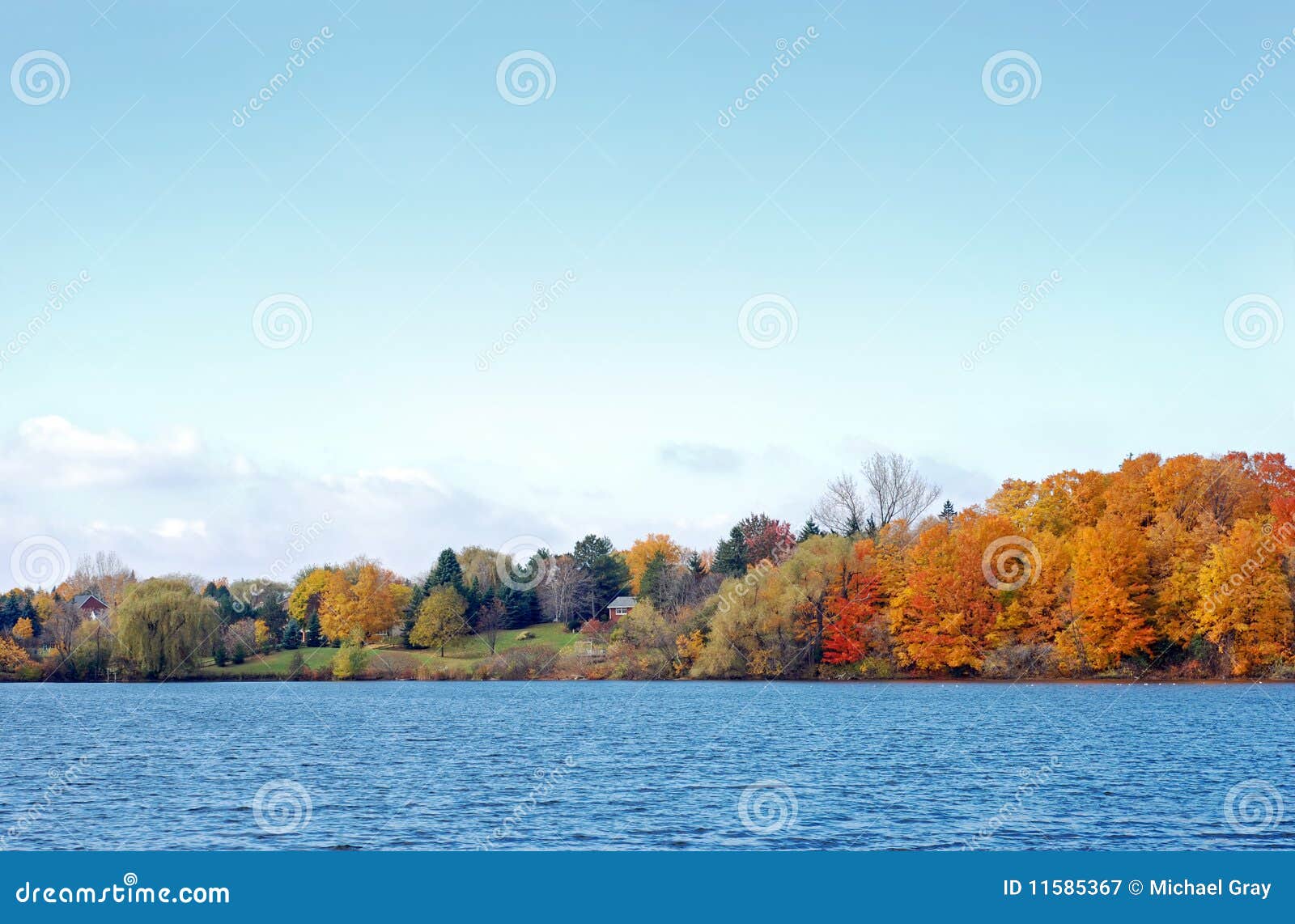 Autumn lake view stock image. Image of beauty, golden - 11585367