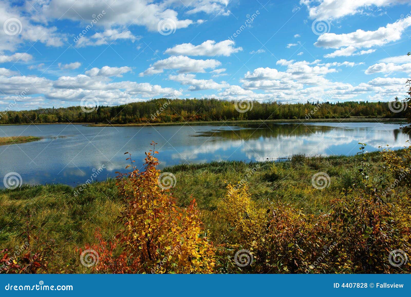 Autumn lake view stock photo. Image of island, national - 4407828