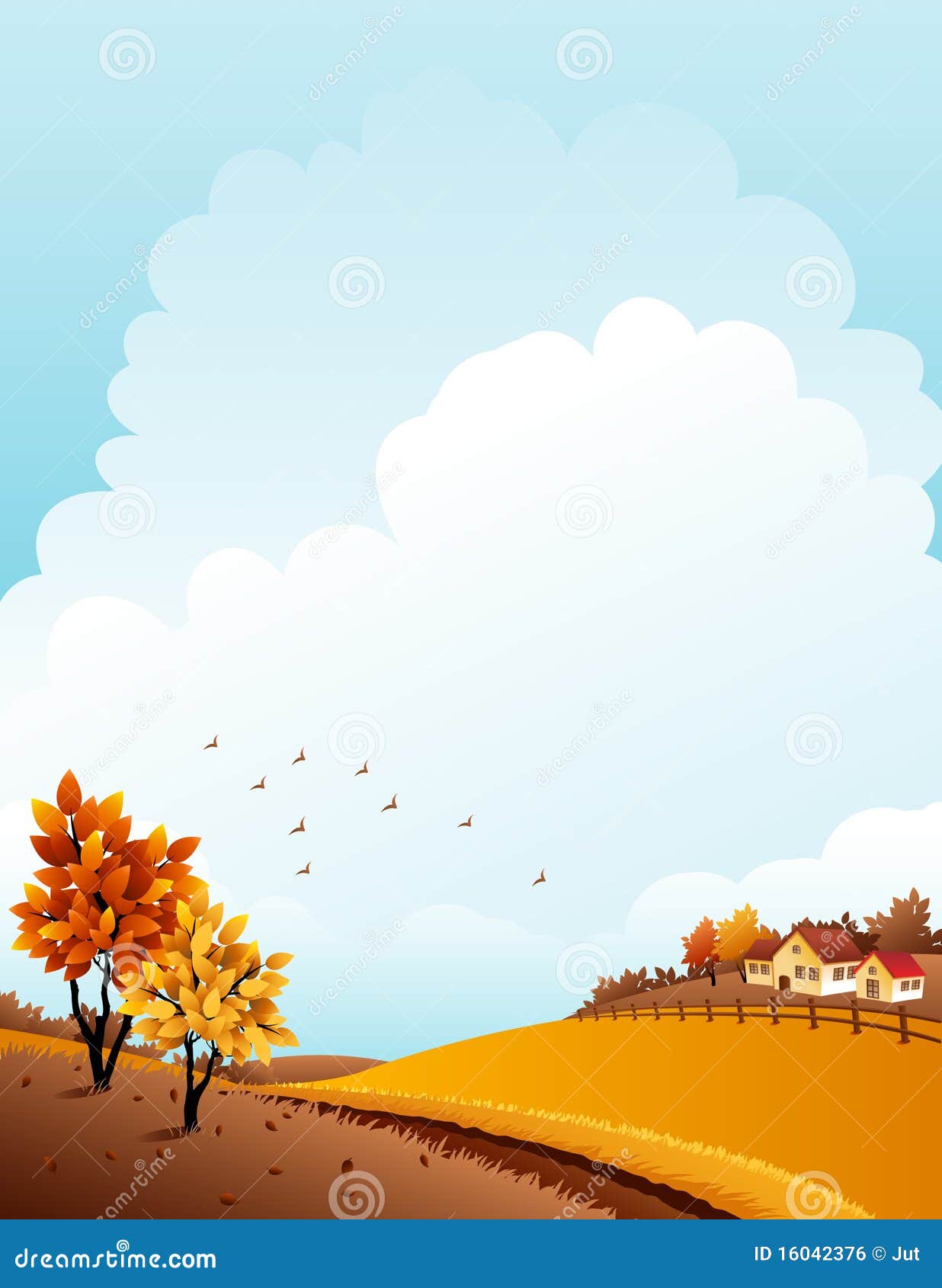 Autumn landscape stock vector. Illustration of rural - 16042376