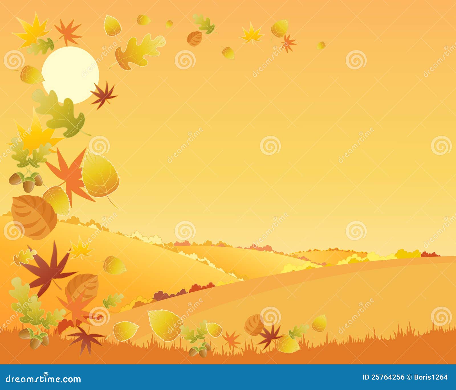 Autumn landscape stock vector. Illustration of september - 25764256