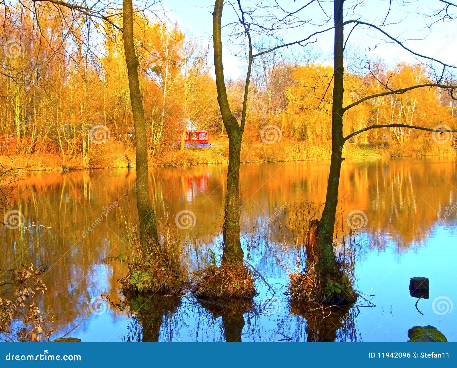 Autumn landscape on a lake stock photo. Image of outdoor - 11942096