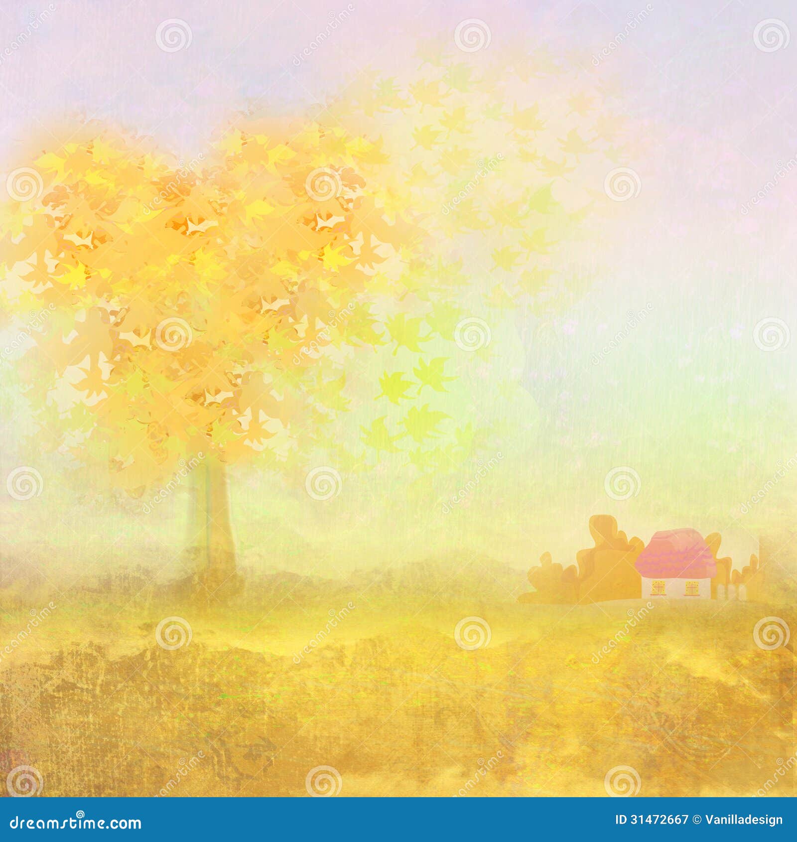 Autumn landscape stock illustration. Illustration of maple - 31472667