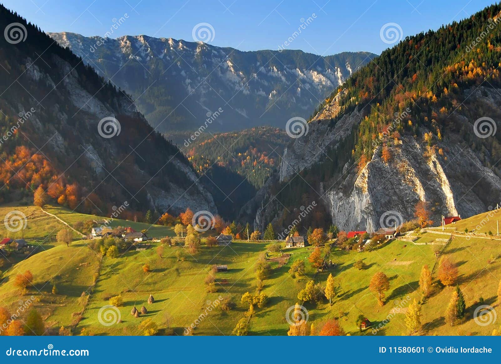Autumn Landscape Panorama Romania Stock Image - Image of mountain ...