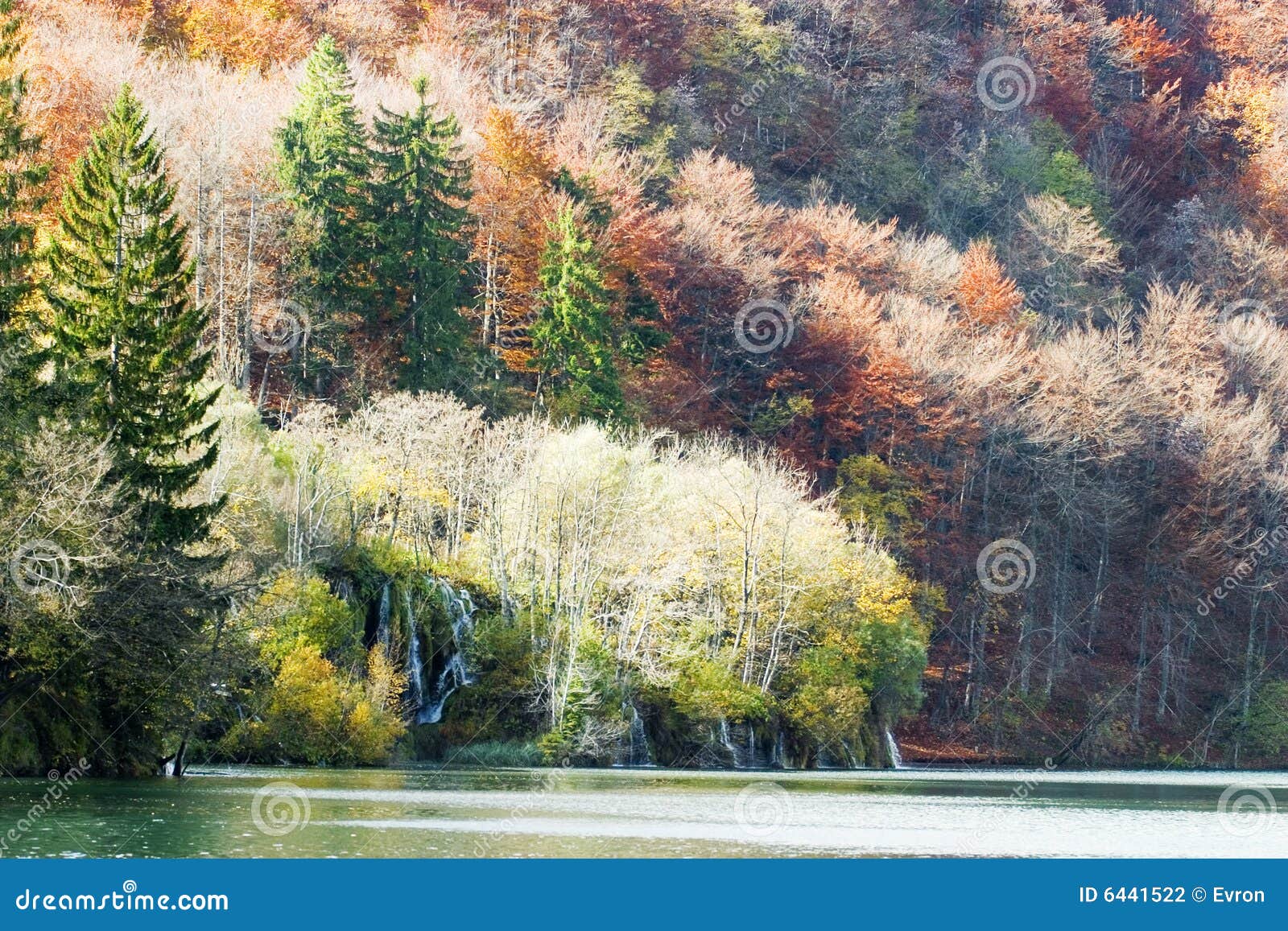 Autumn Landscape of Plitvice Lakes Stock Photo - Image of rain, scenery ...