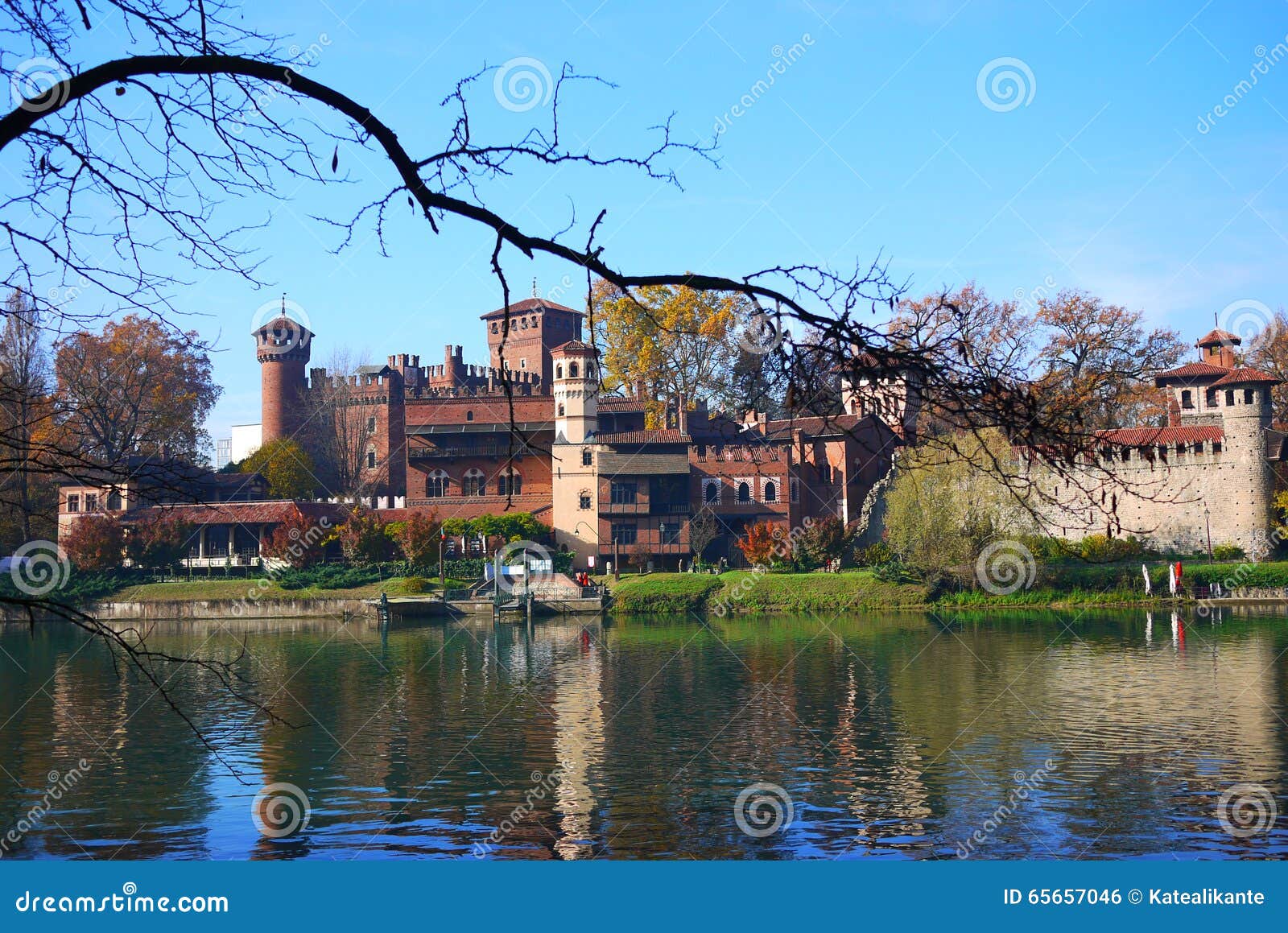Autumn landscape in Turin. stock photo. Image of turin - 65657046