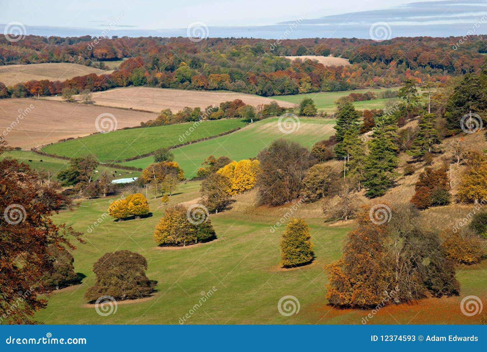 Autumn Landscape View in the Chilterns, England Stock Image - Image of ...