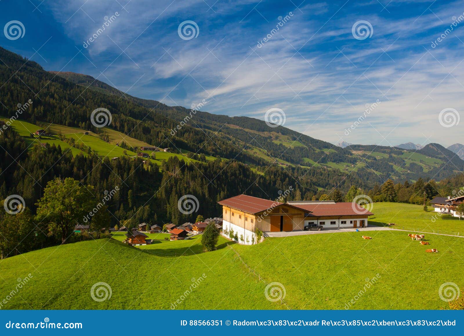 Autumn Lanscape in Alpbach Valley, Austria. Stock Image - Image of ...