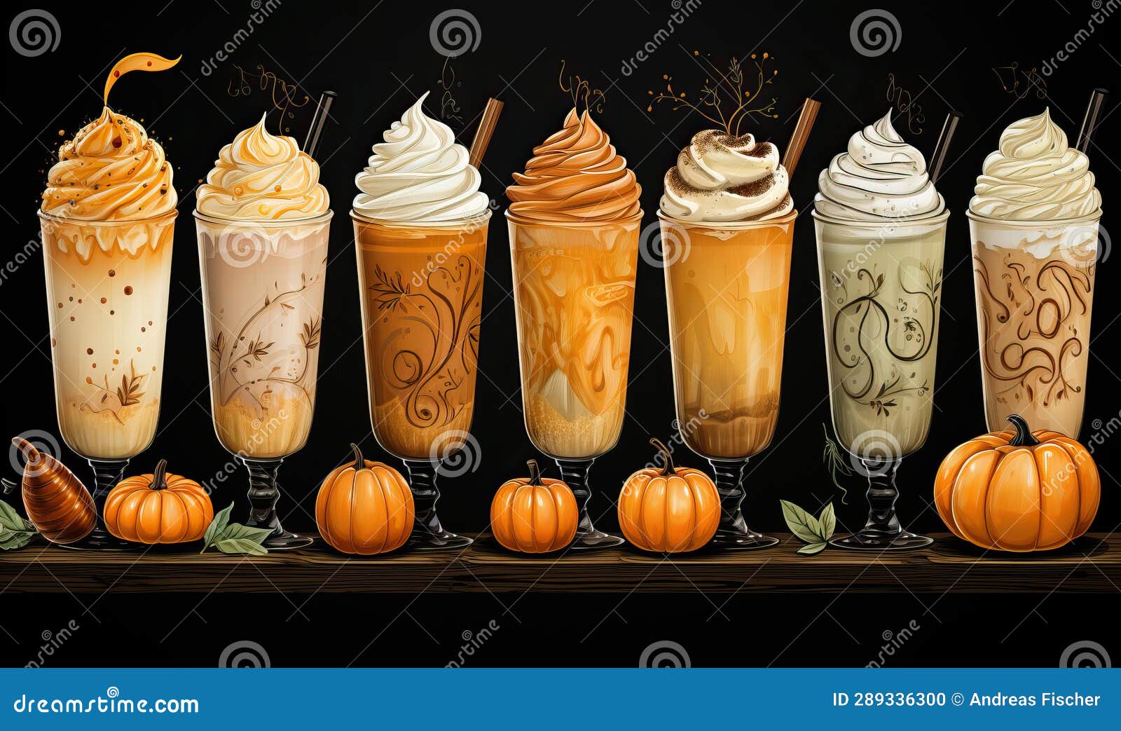 Autumn Latte with Pumpkin, Spices on a Dark Background. Stock ...