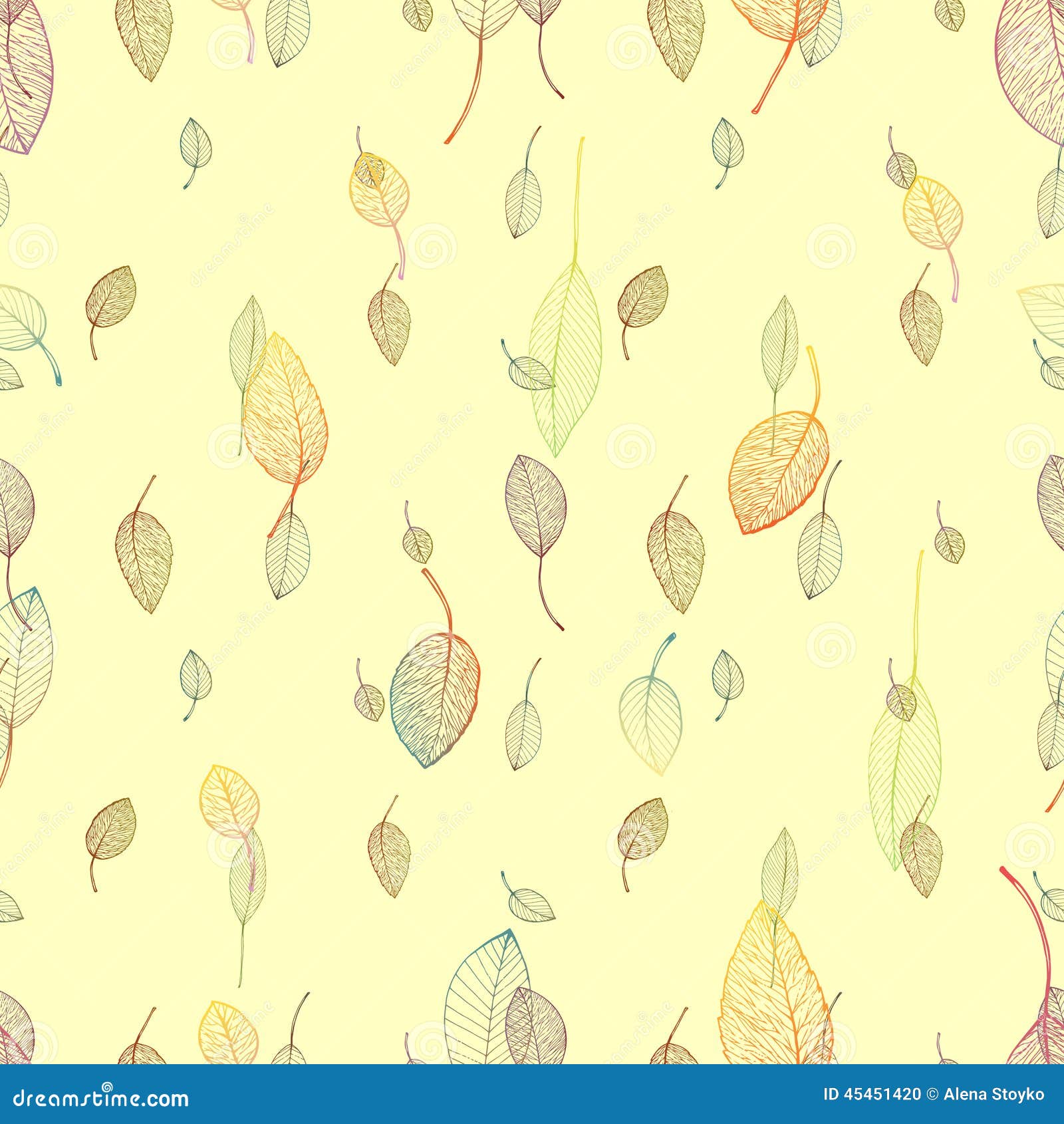 Autumn leaf background stock vector. Illustration of drawing - 45451420