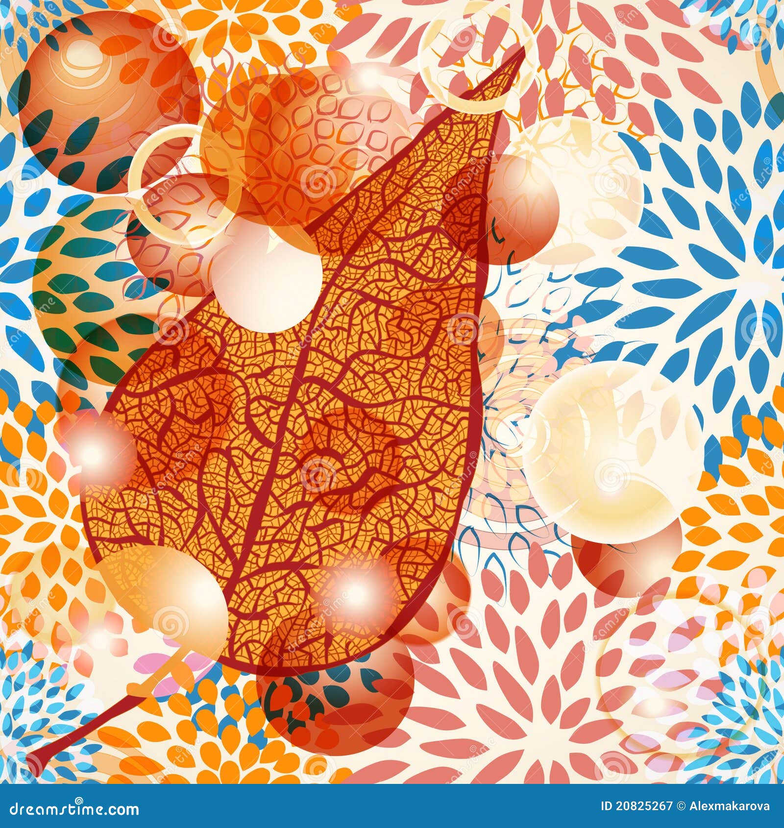 Autumn leaf with bubbles stock vector. Illustration of clipping - 20825267