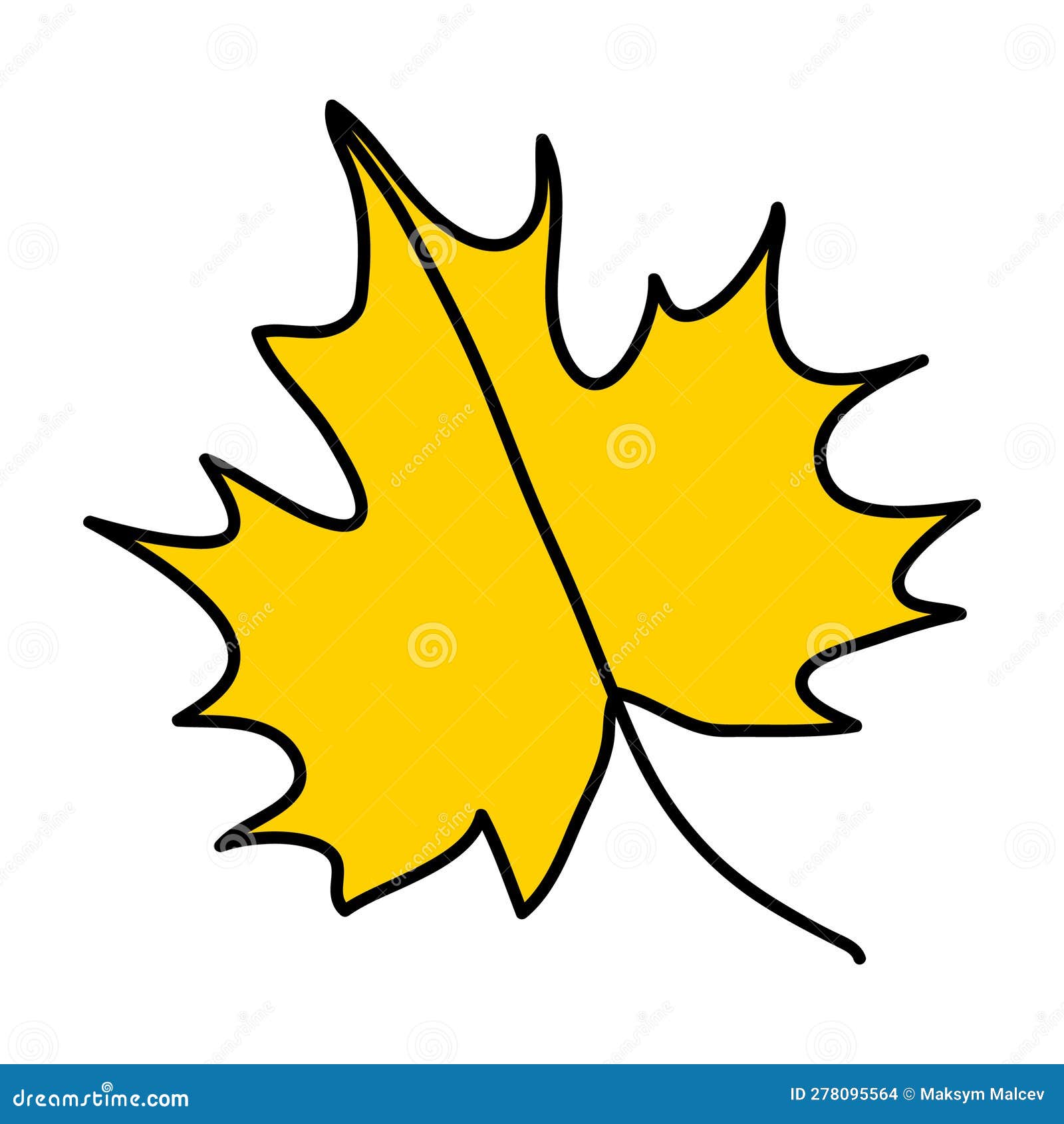 Autumn Leaf. Cartoon Flat Style. Vector Illustration Isolated on ...