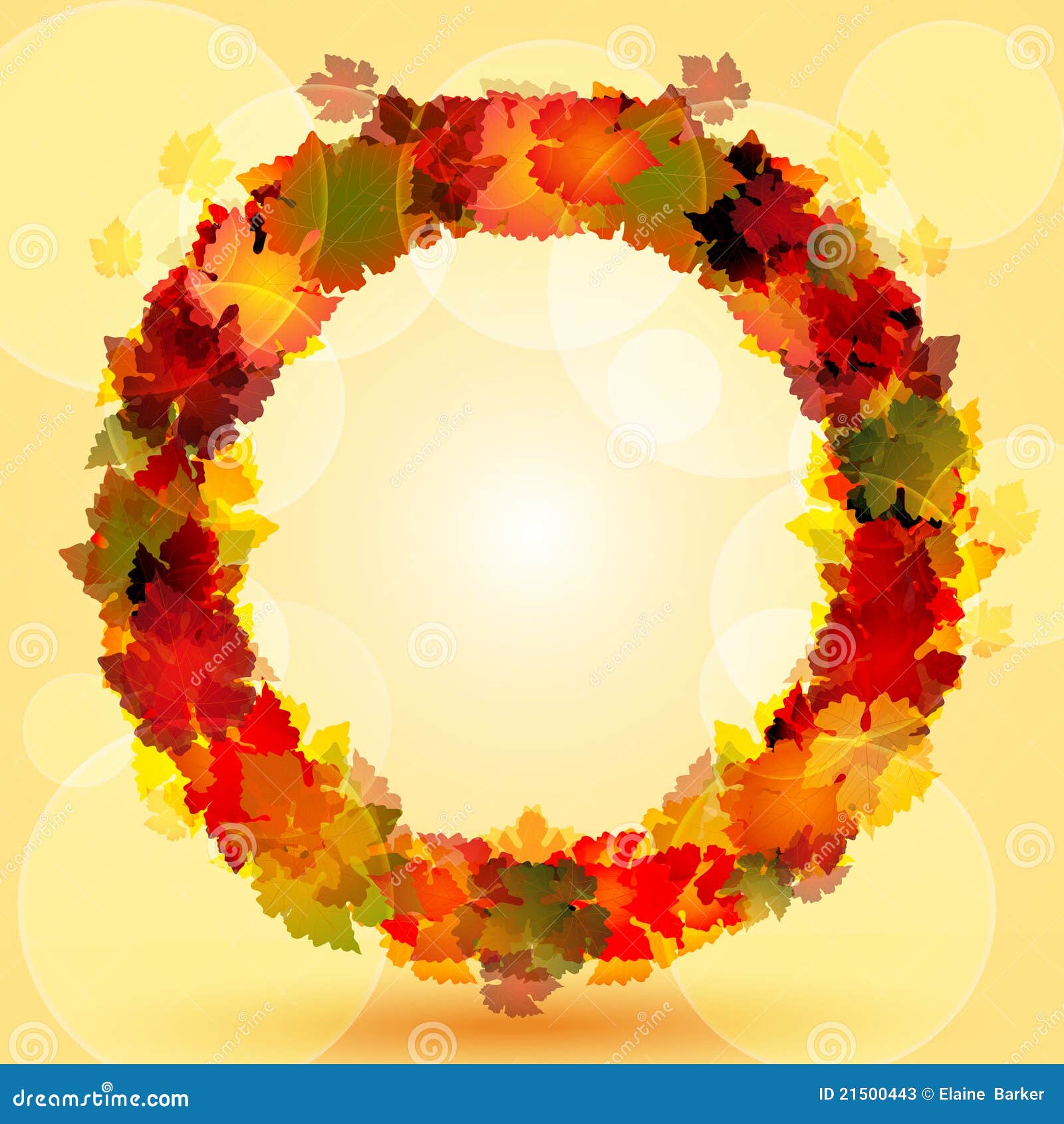 Autumn Leaf Circular Border Stock Vector - Illustration of yellow, vein ...