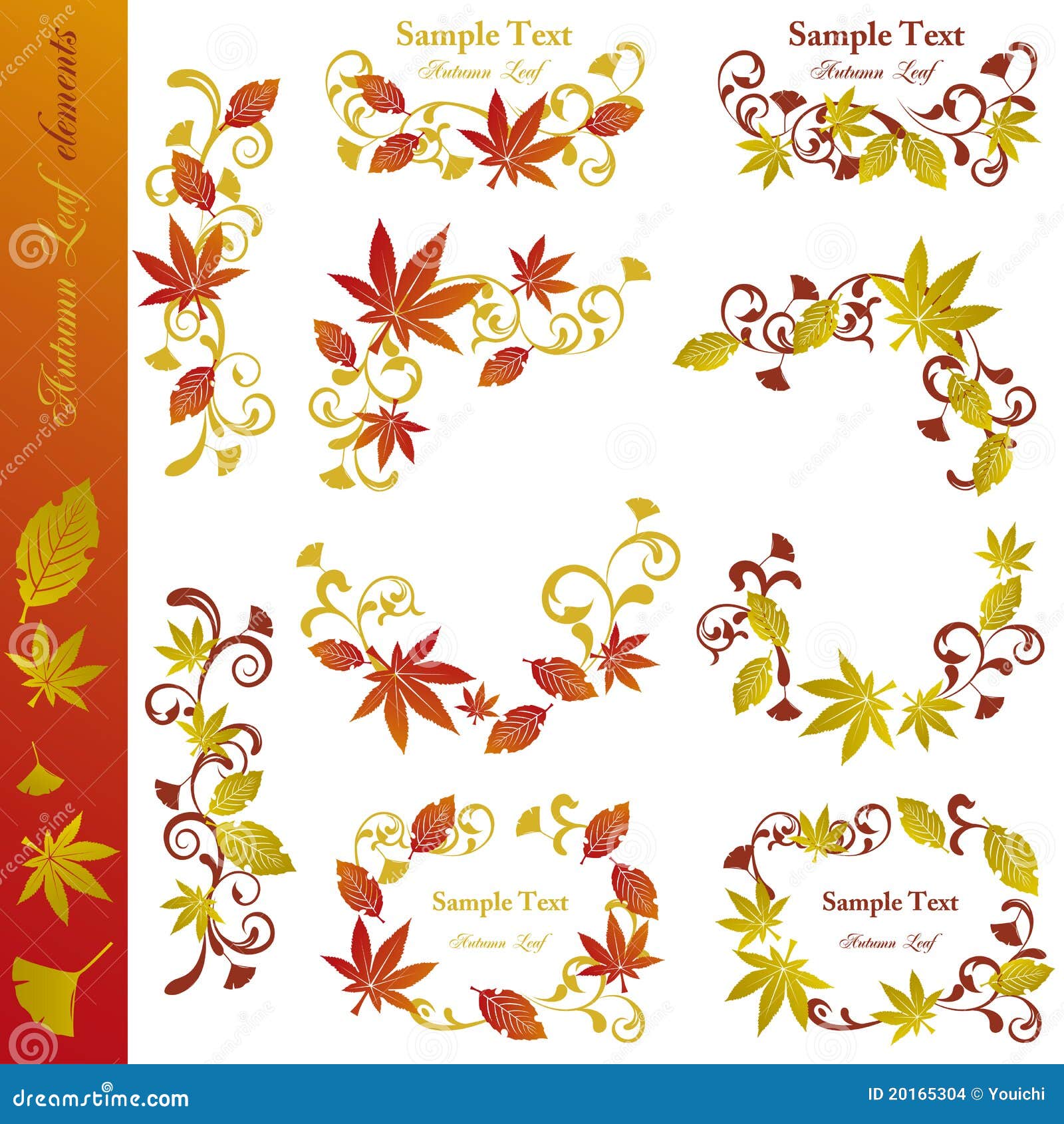 Autumn leaf elements set stock vector. Illustration of copy - 20165304