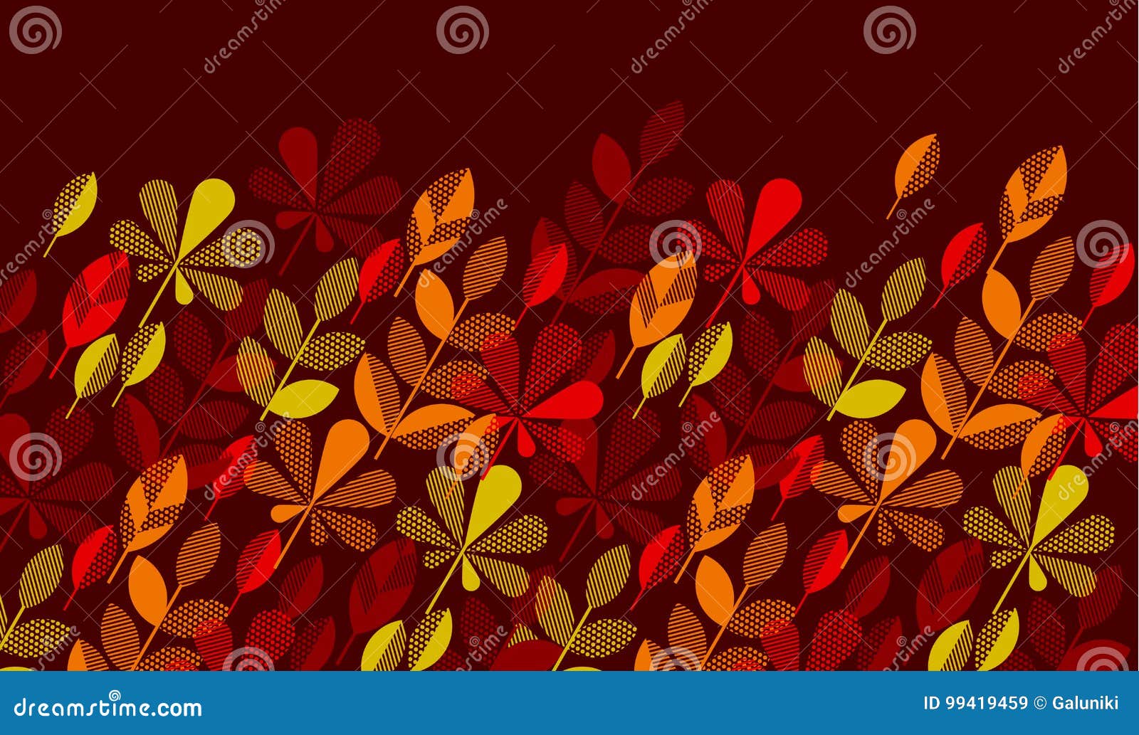 Autumn Leaf Fall Geometry Modern Motif Stock Vector Illustration Of
