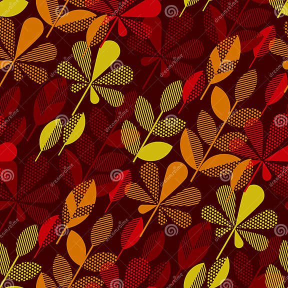 Autumn Leaf Fall Geometry Modern Motif Stock Vector Illustration Of