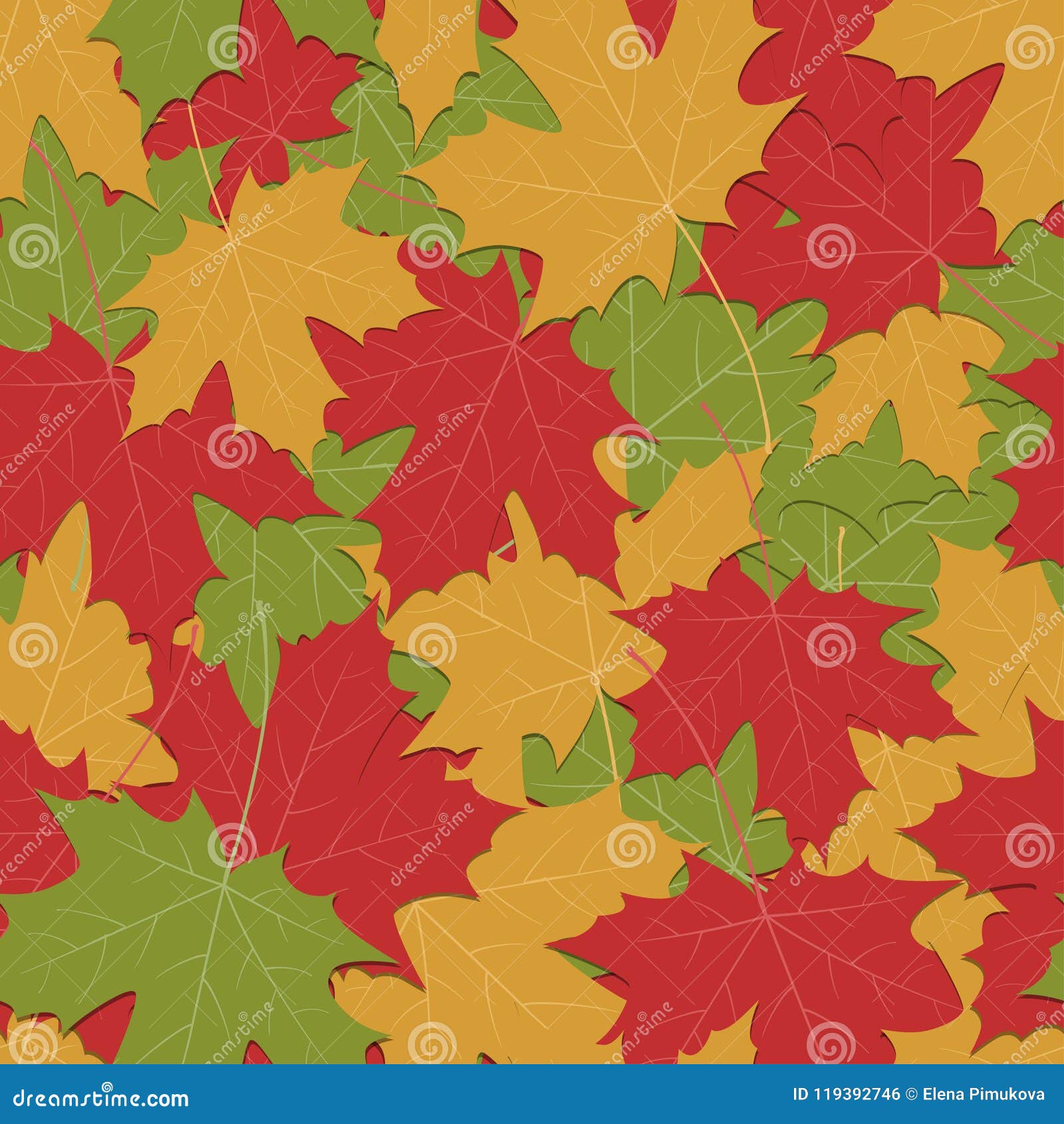 Autumn Leaf Fall. Multicolored Maple Leaves. Seamless Pattern Stock ...
