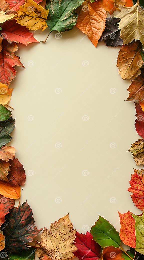 Autumn Leaf Frame Border Design Fall Leaves High Quality Image Stock ...