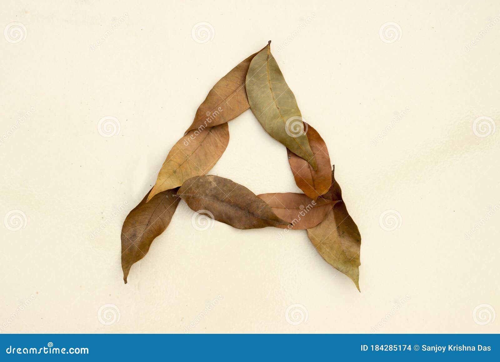 Autumn Leaf Letter a Background Image. Natural Forest Leaf Alphabet ...